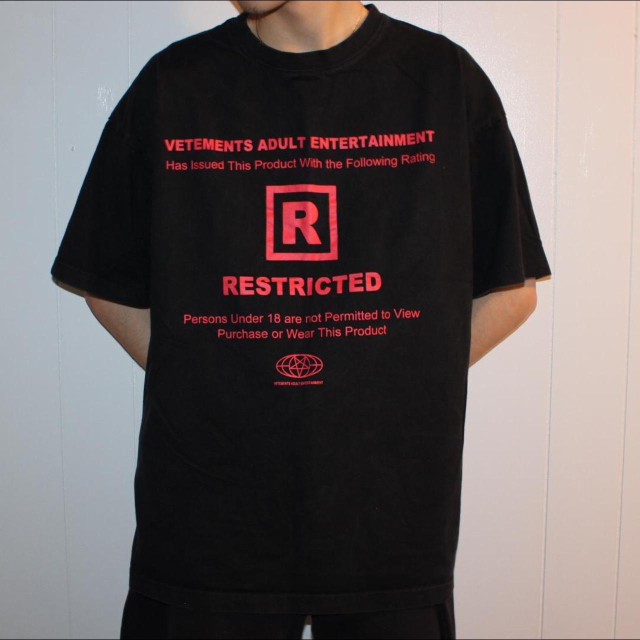 Vetements Rated R T-Shirt Seen on Destroy... - Depop