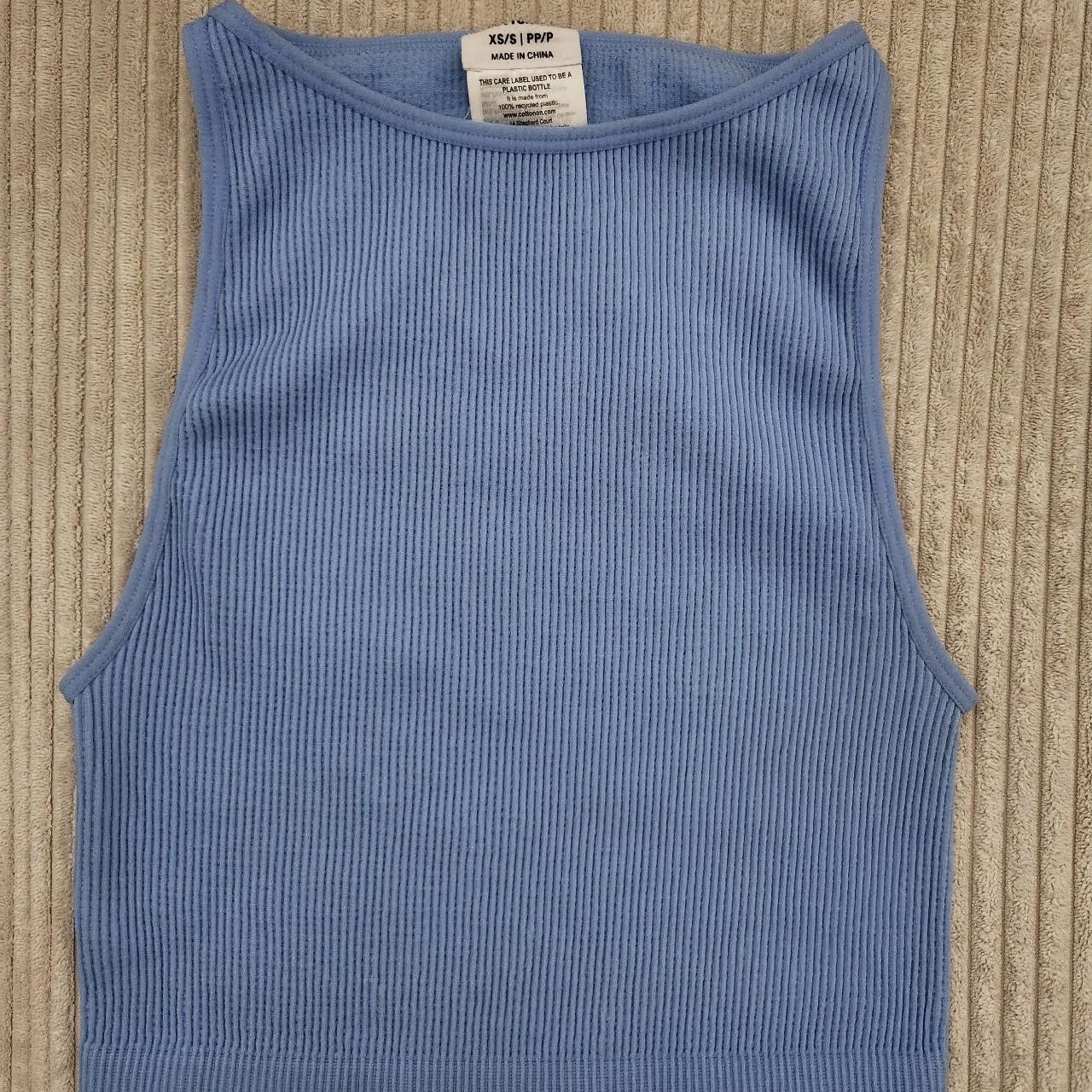 Seamless Benni High Neck Tank. Cute blue crop top.... - Depop