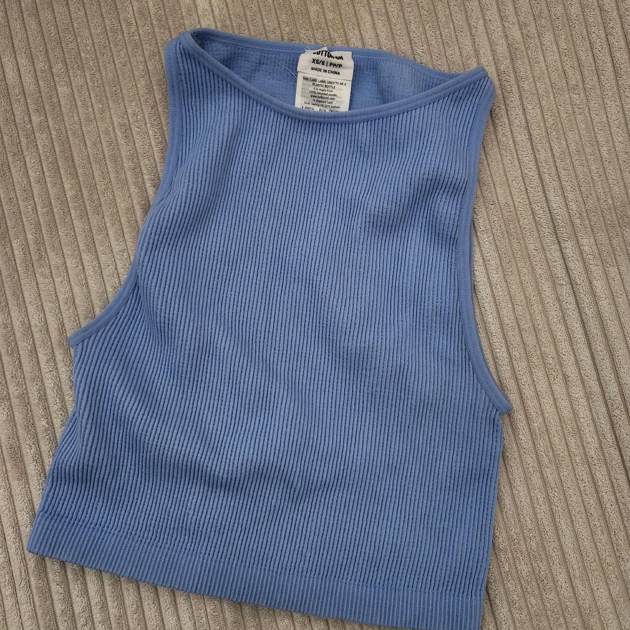 Seamless Benni High Neck Tank. Cute blue crop top.... - Depop