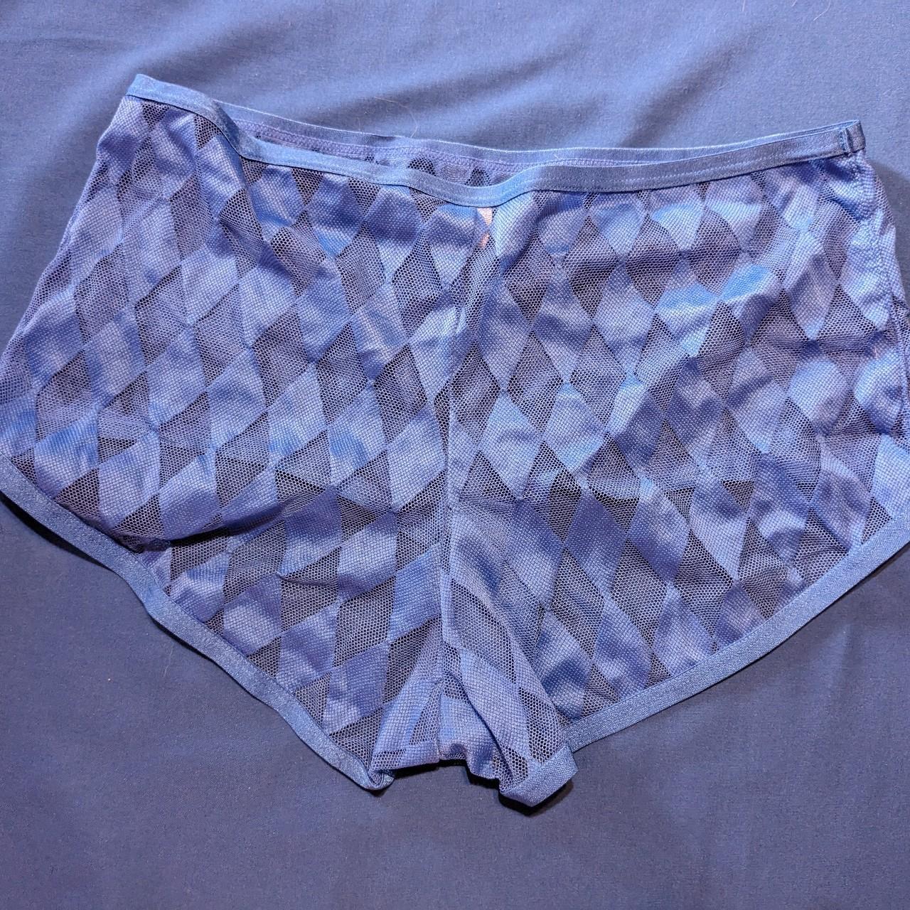 Parade brand blue mesh harlequin boyshorts Super... - Depop