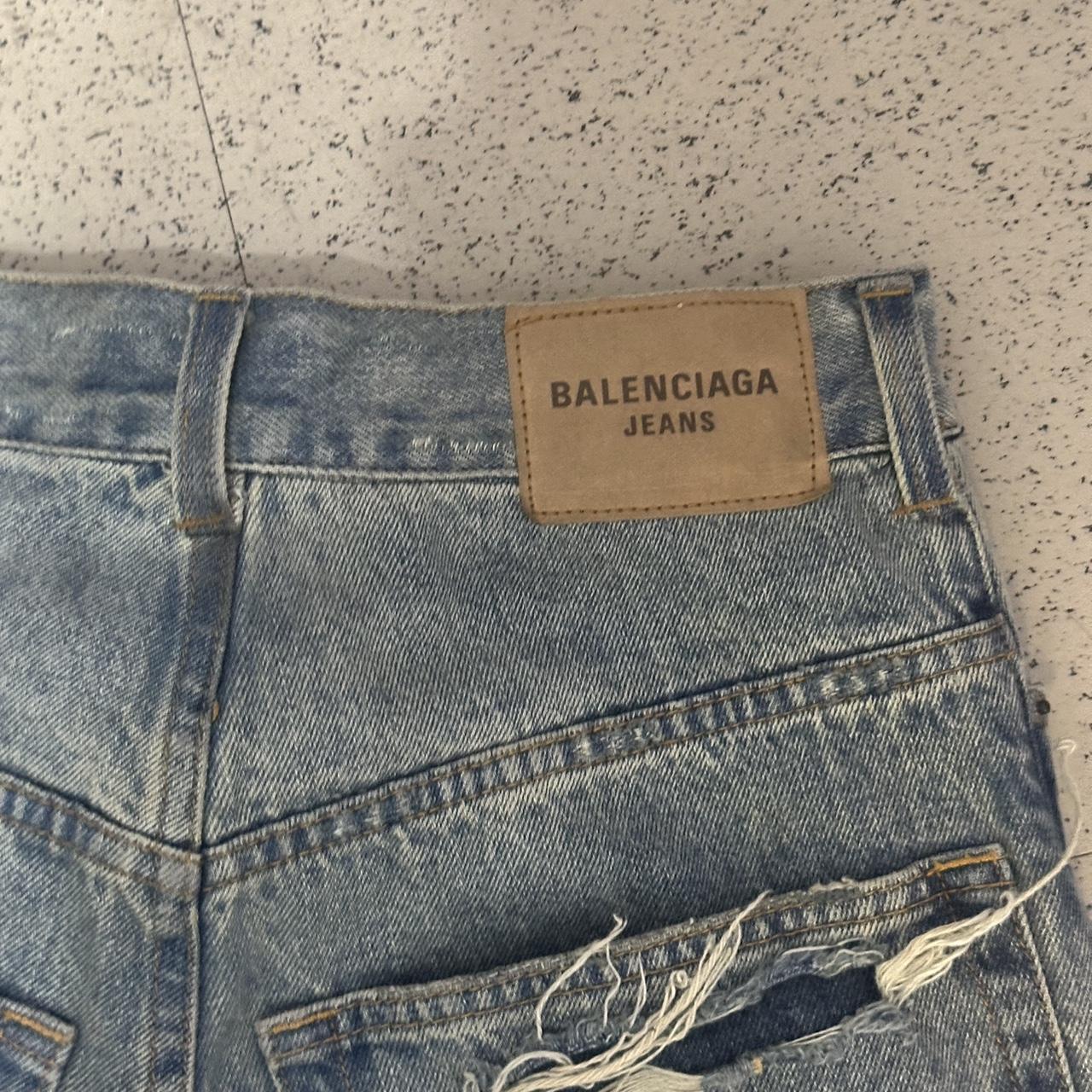 Balenciaga destroyed denim jeans Worn a few times... | Depop