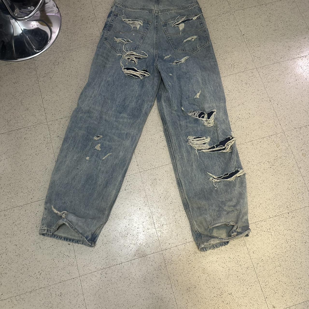 Balenciaga destroyed denim jeans Worn a few times... | Depop