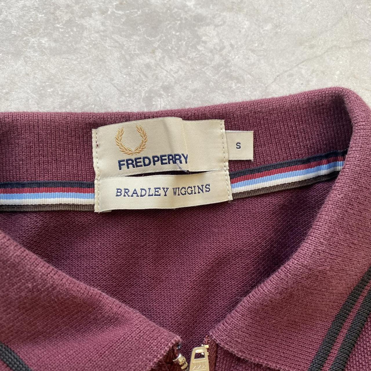 Bradley Wiggins Fred Perry Polo T-Shirt Maroon Size... - Depop