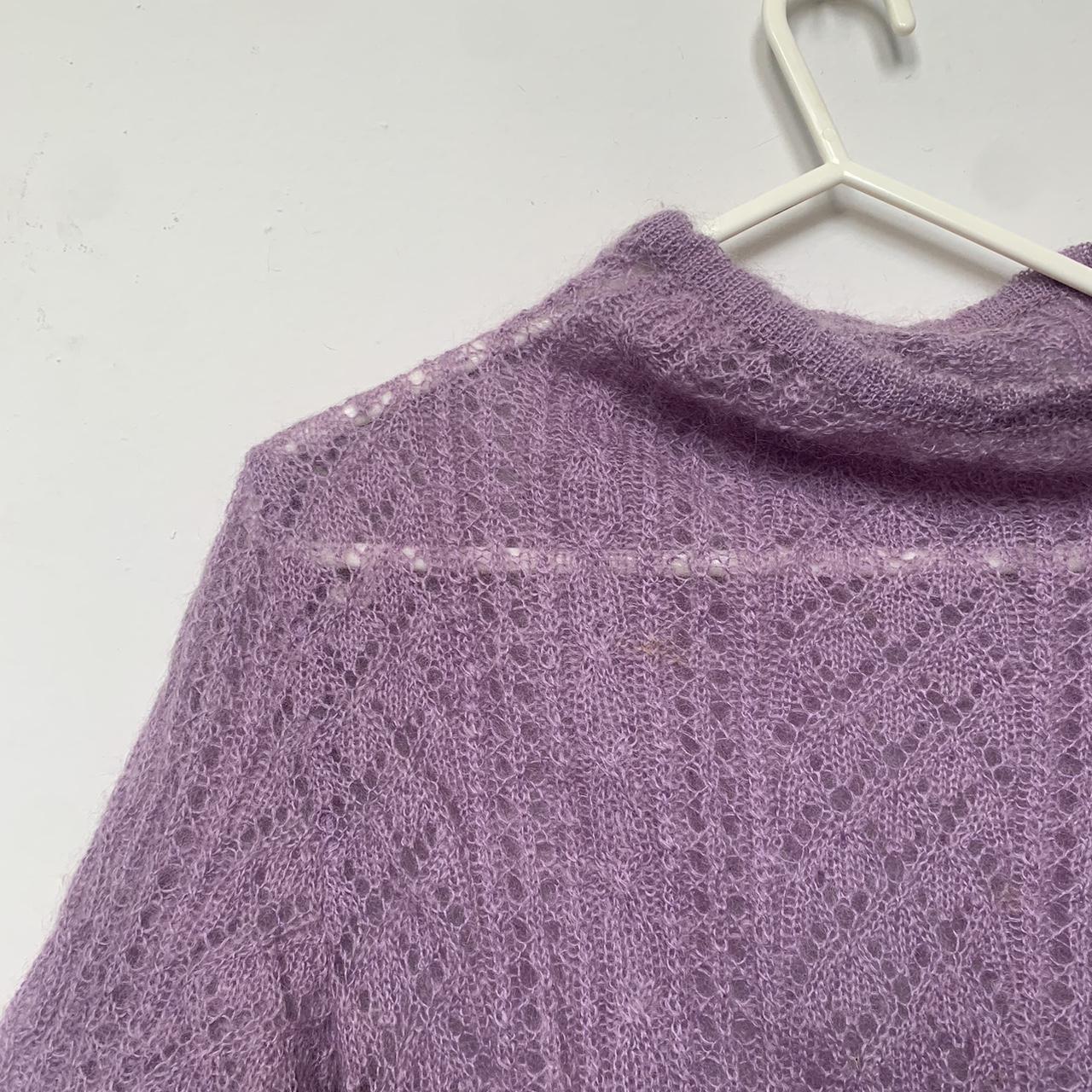 super cute lilac knitted top size and brand unknown... - Depop