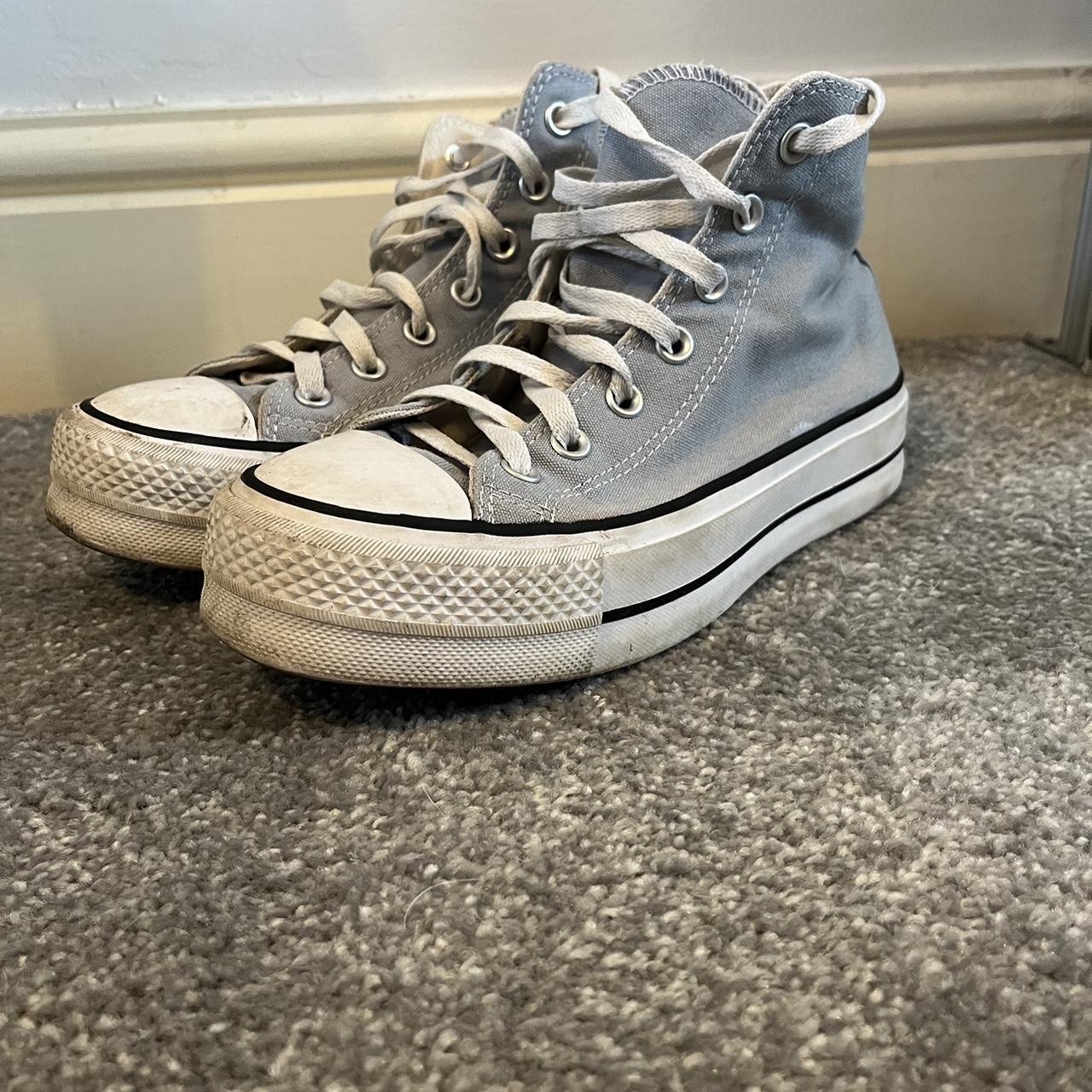 light grey platform converse - Depop