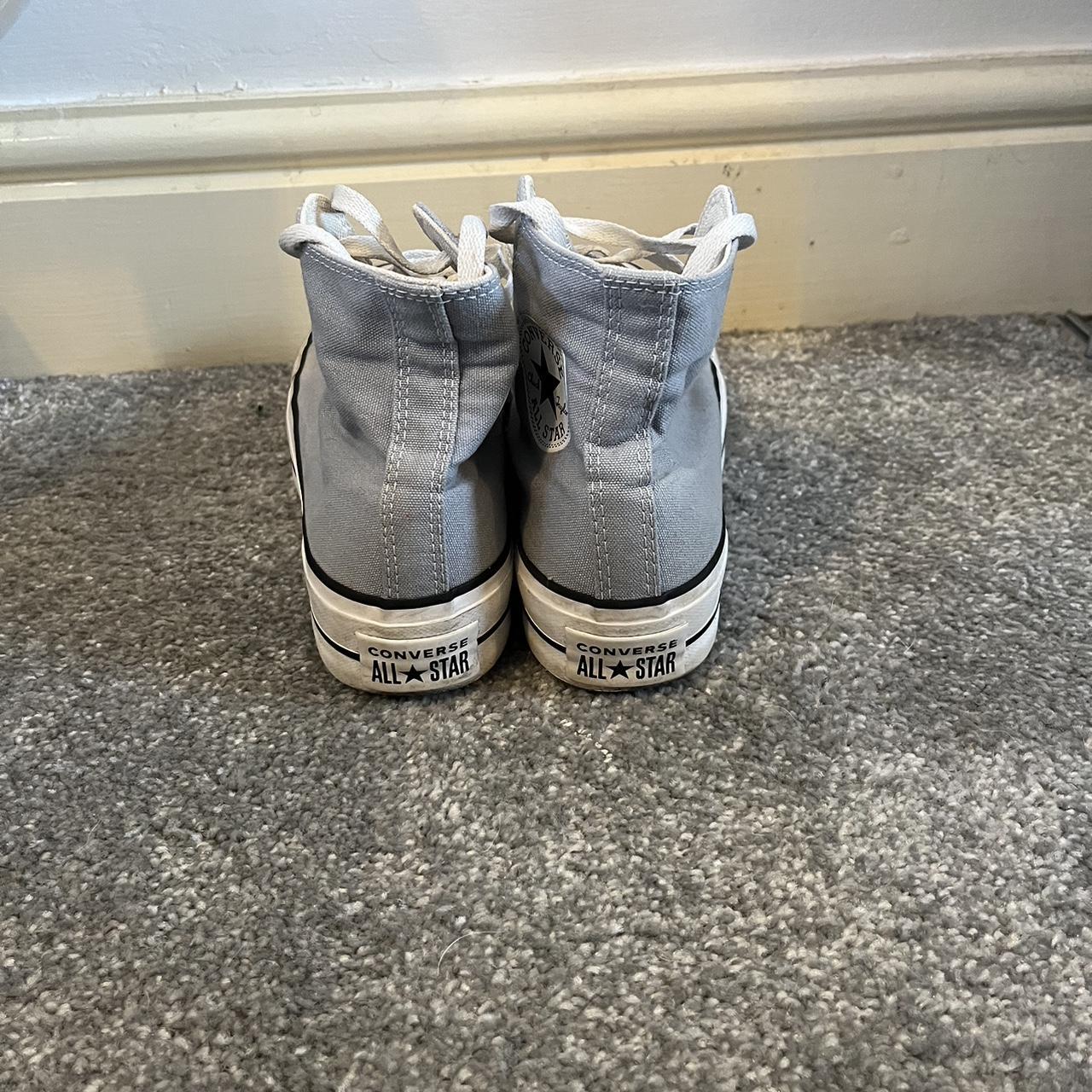 light grey platform converse - Depop