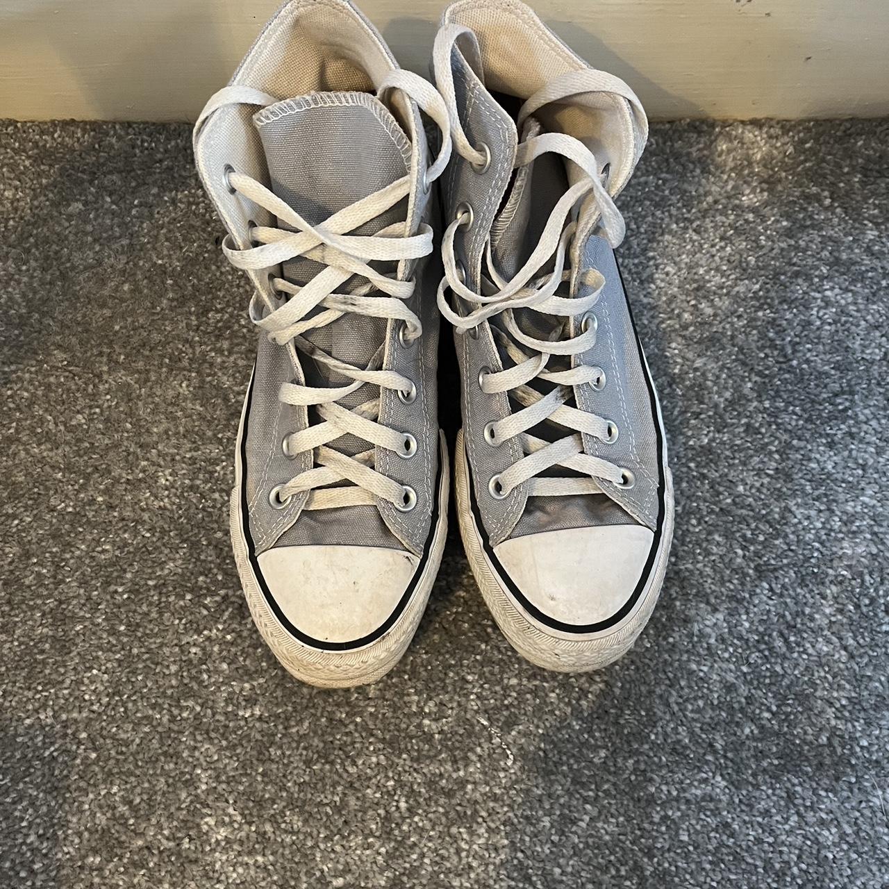 light grey platform converse - Depop