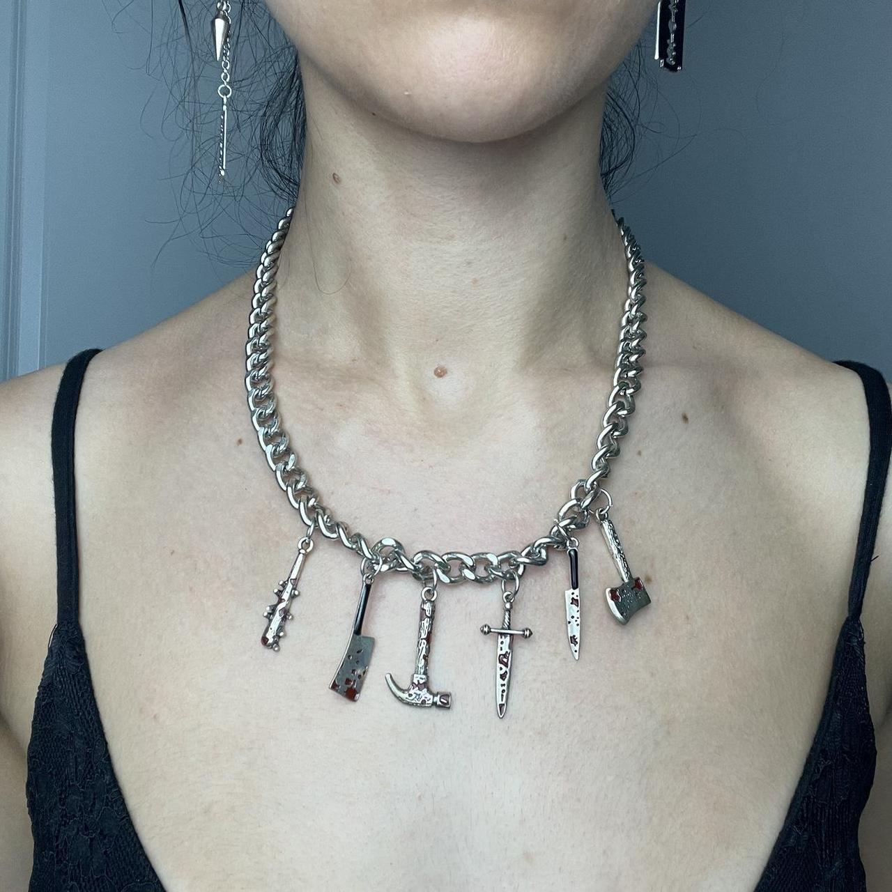 Knife’s necklace with blood 🩸 splatter on them... - Depop