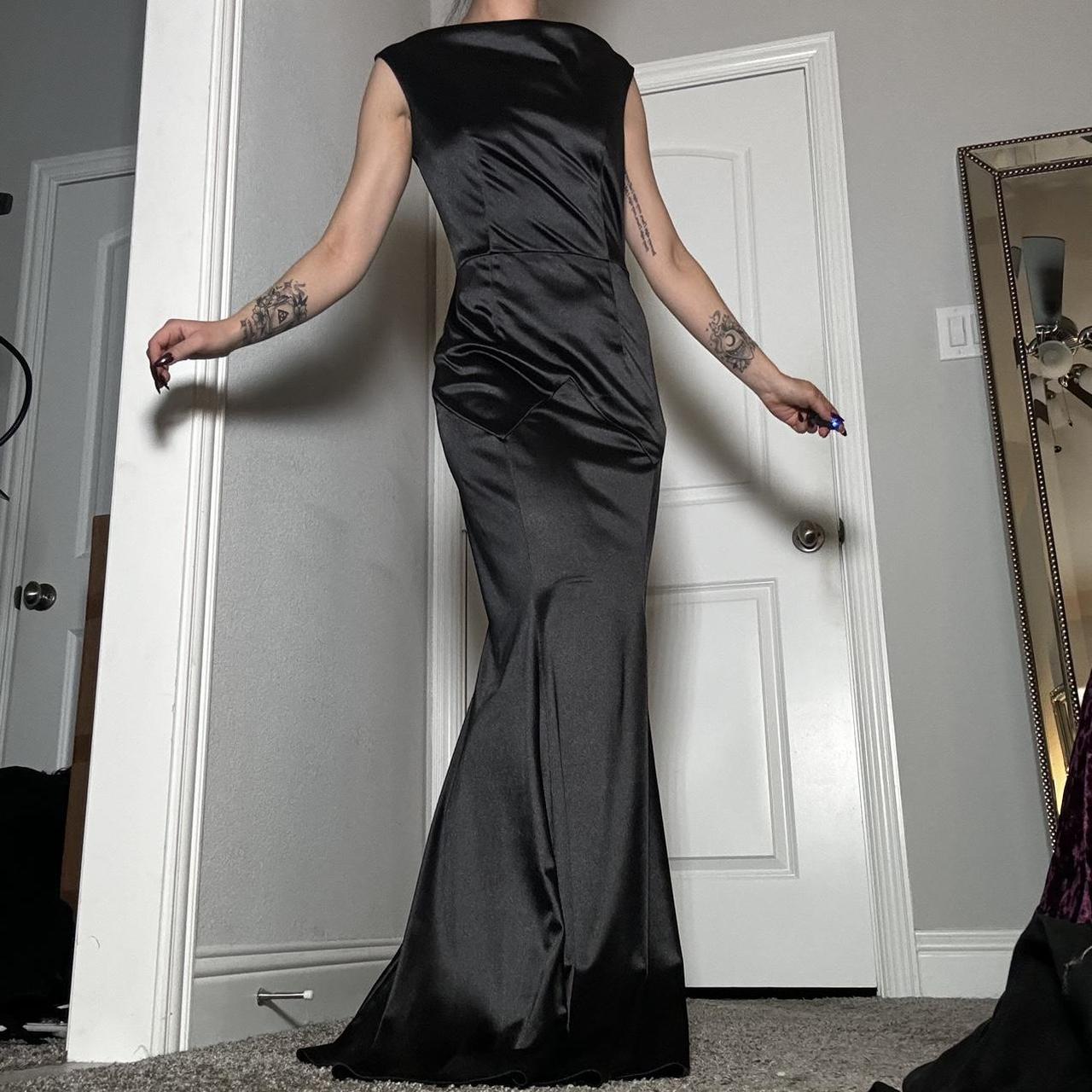 Goth satin evening gown I bought from Amazon... - Depop