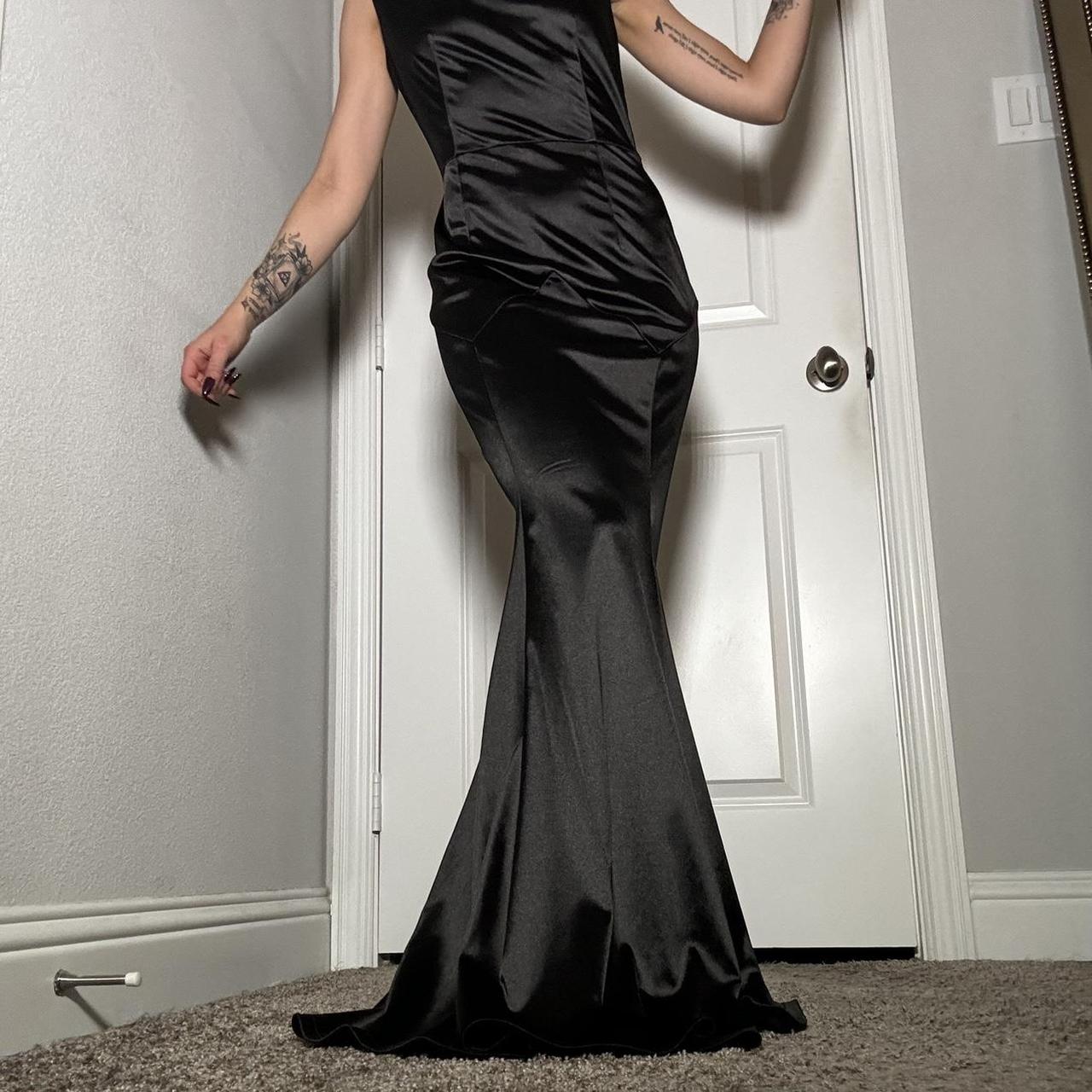 Goth satin evening gown I bought from Amazon... - Depop