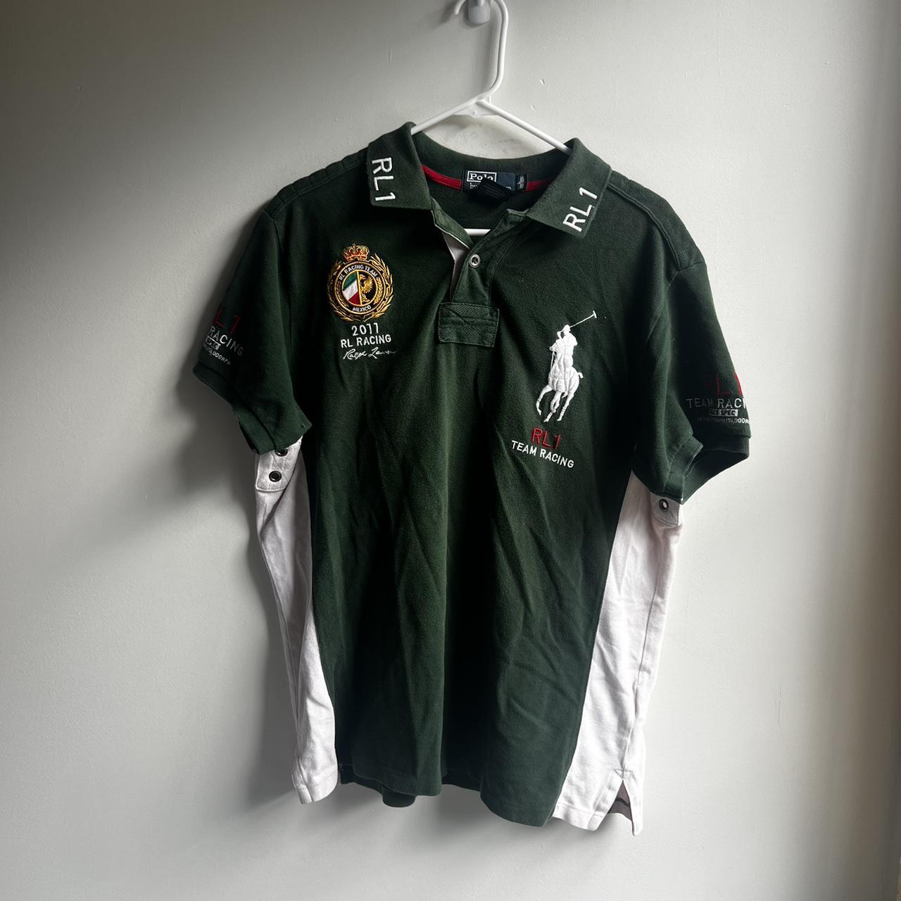 Vintage Polo Ralph Lauren RL1 Team Racing Button Up... - Depop