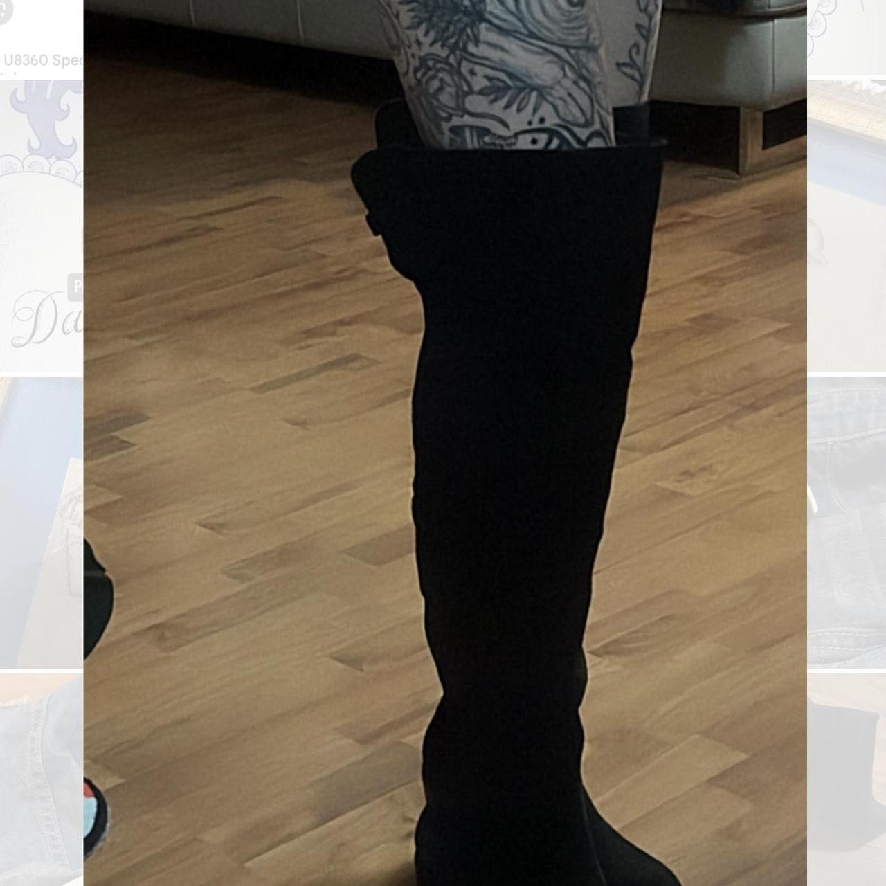 Black thigh high boots - size 38 EU (aus 8, quite... - Depop