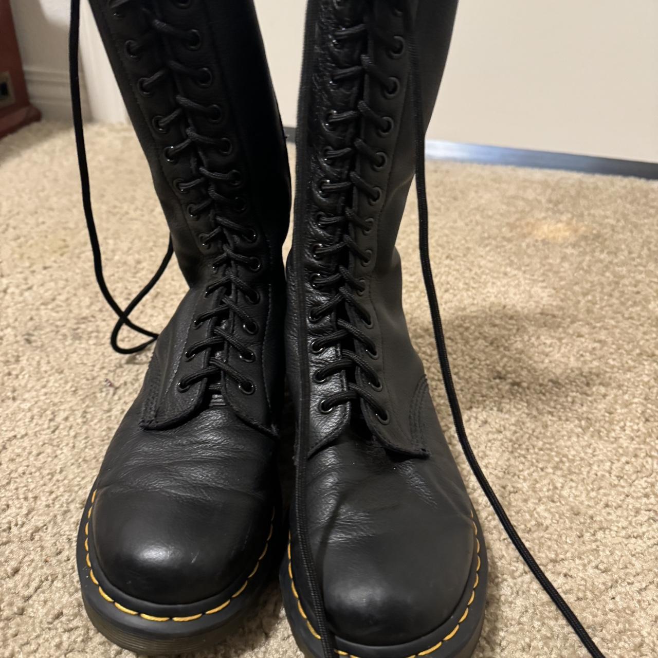 Calf high doc martens. Worn a handful of times it’s... - Depop