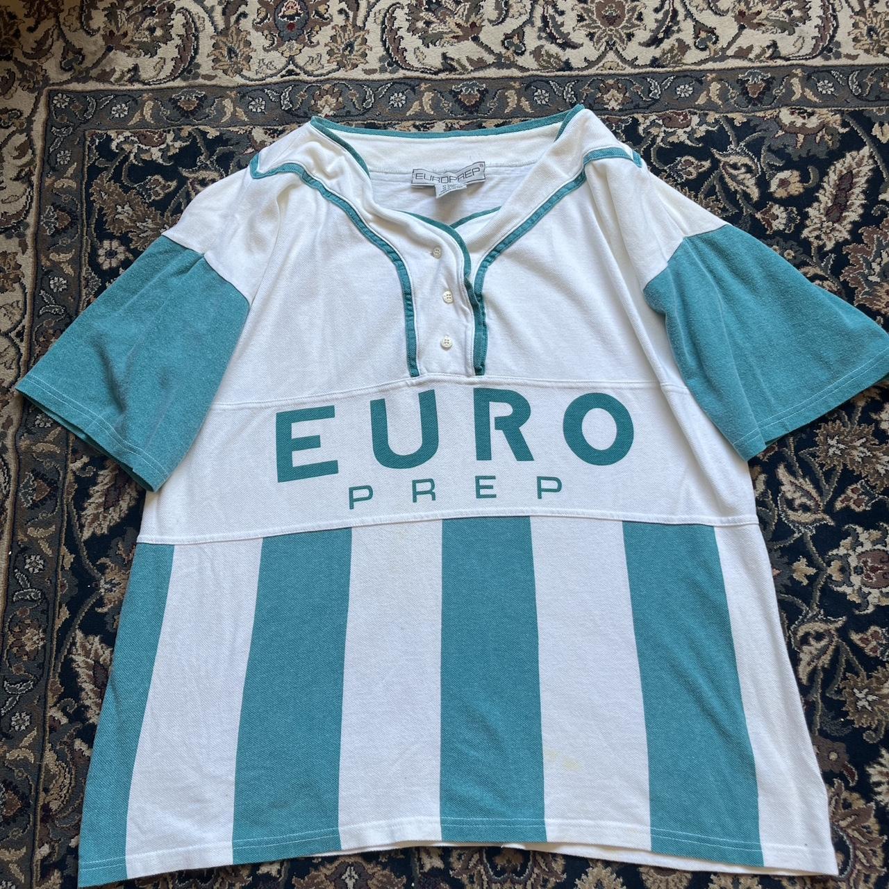 Vintage Euro Prep Soccer style top Insane fade on... - Depop