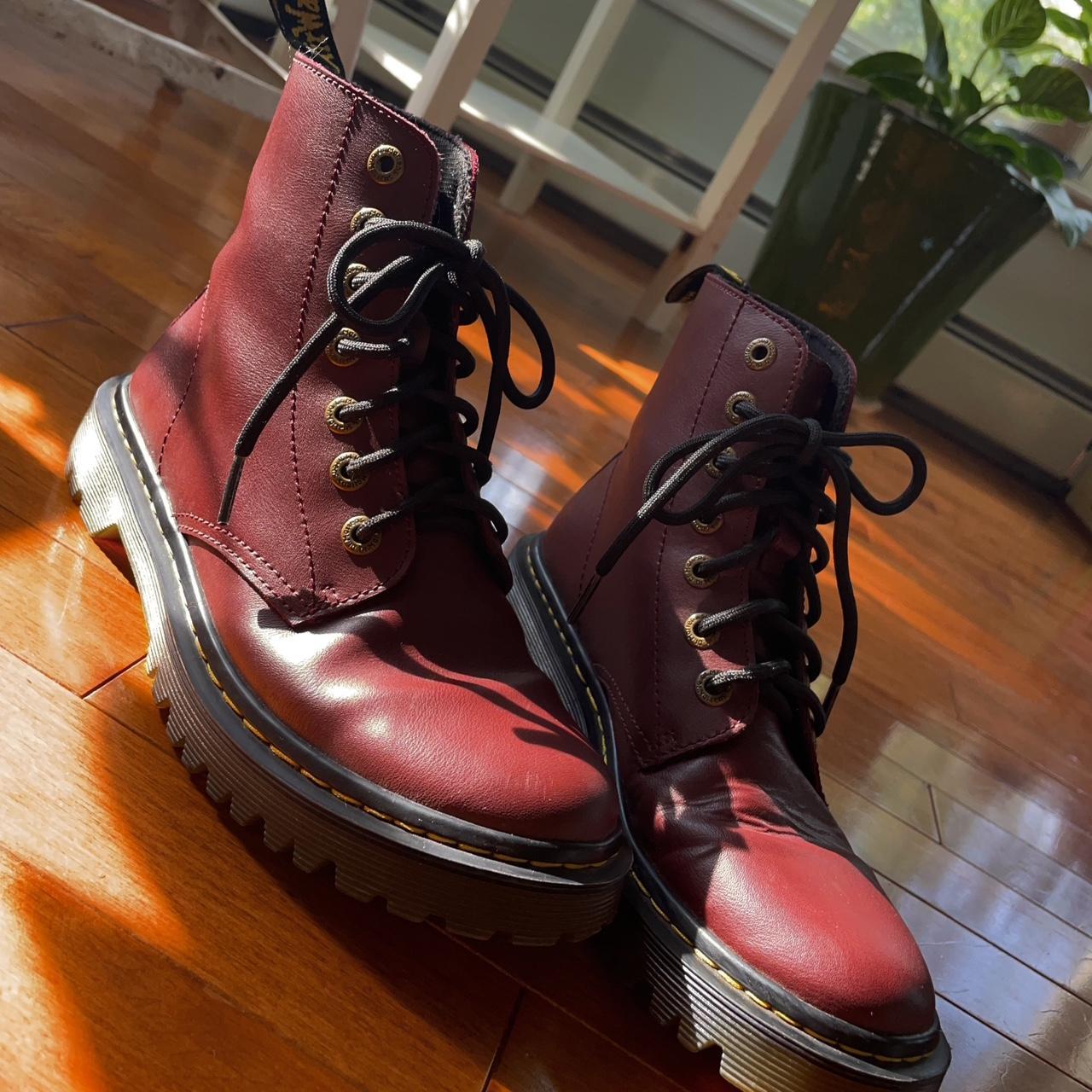 Dr. Marten maroon/burgundy combat boots ♥️ Only... - Depop