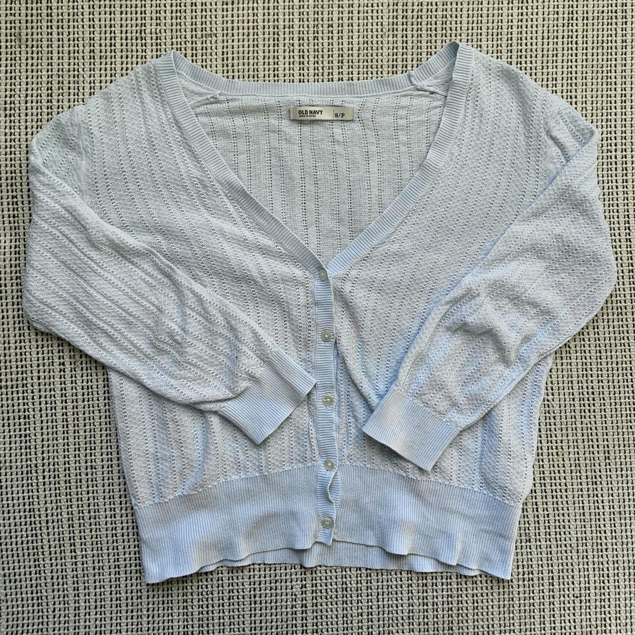 Old Navy delicate knit baby blue cardigan Women’s... - Depop