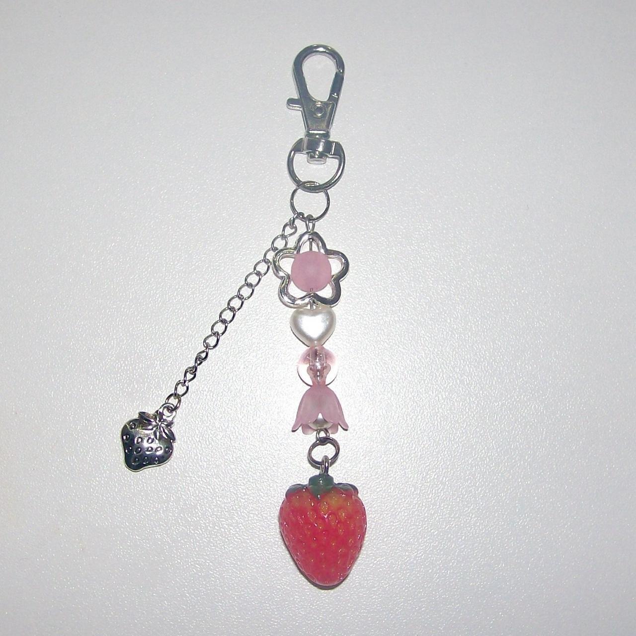 Strawberry Keychain/Bag Charm handmade by... - Depop