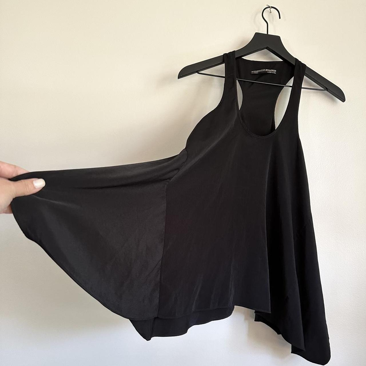 All saints super breezy black racer back tank with... - Depop