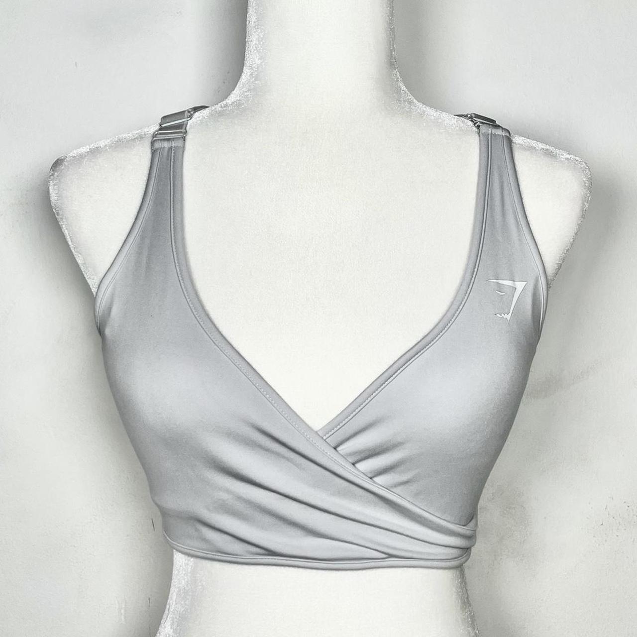 Gymshark elite wrap sports bra in ice blue -baby... - Depop