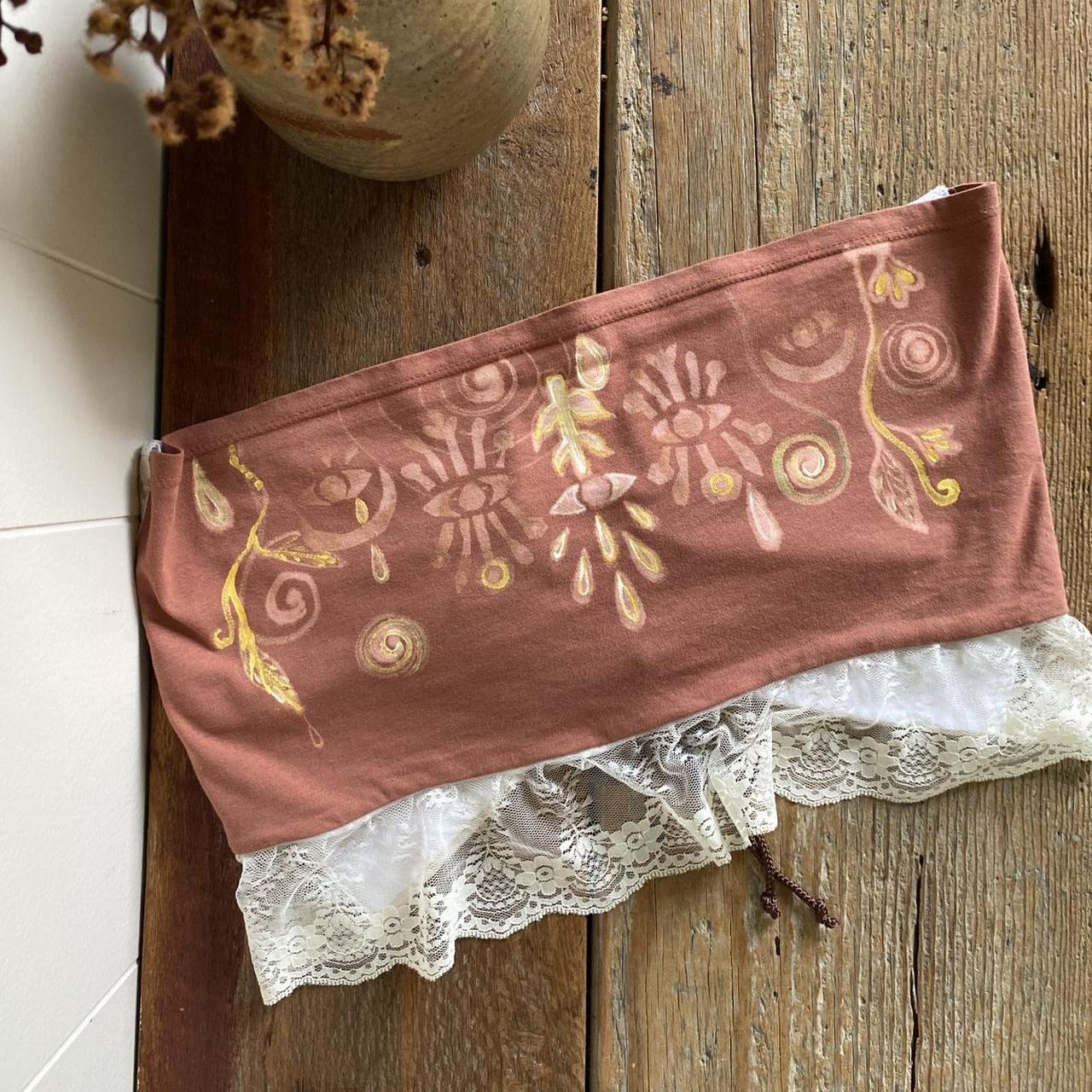 Light brown tan clay earthy pink boob tube Swirl... - Depop