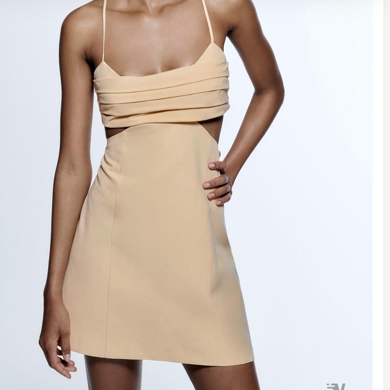 Zara cream linen blend dress New with tags #zara... - Depop