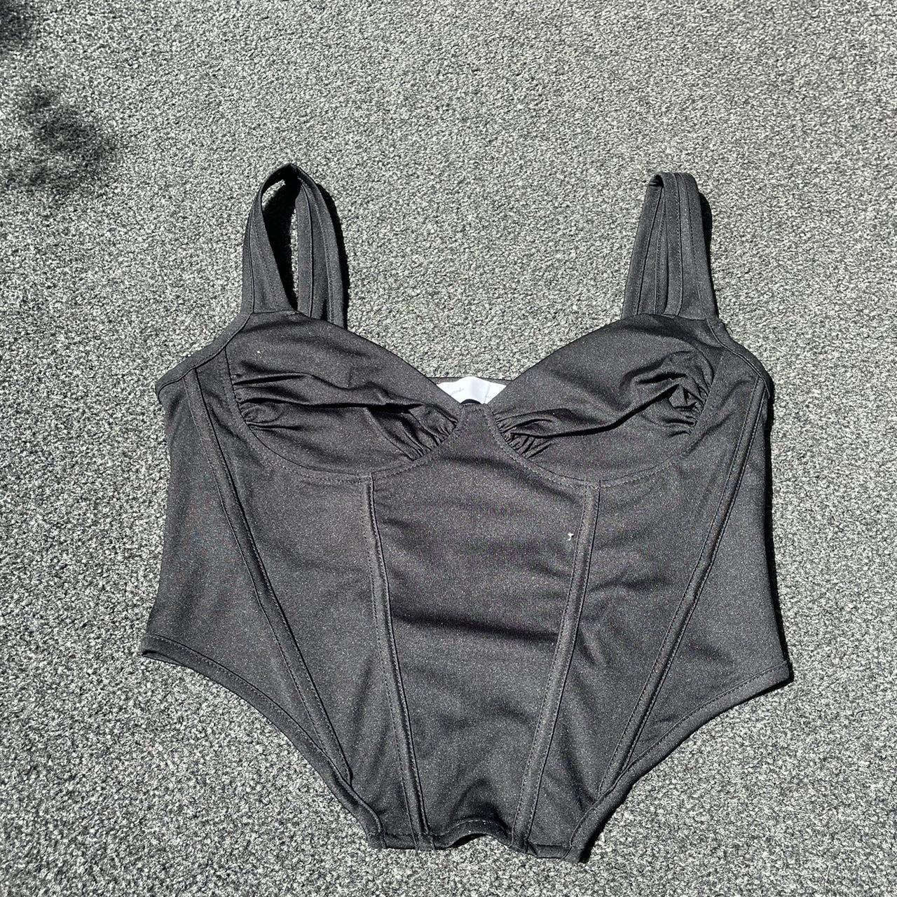 Supre black corset, size M, only worn once. - Depop