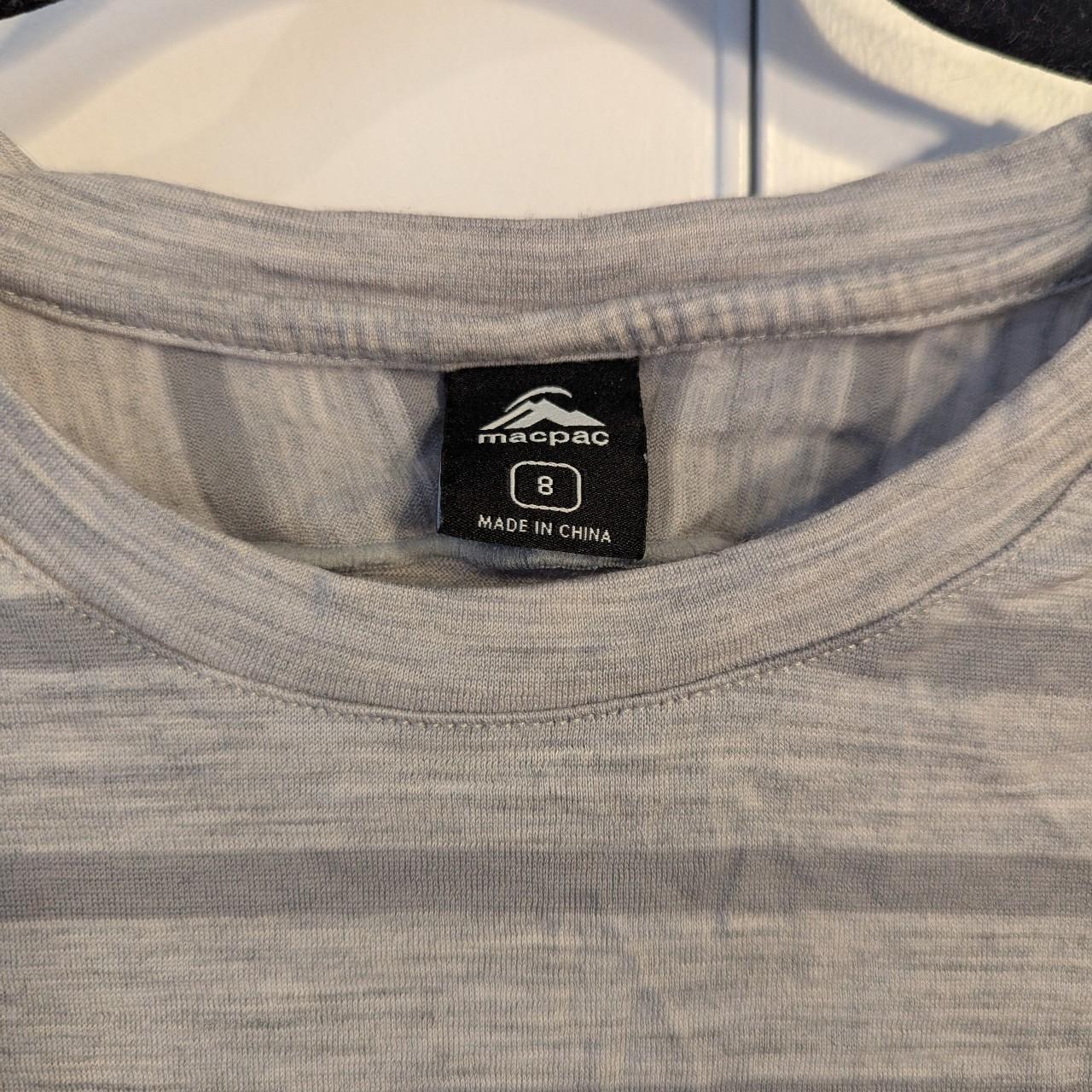 macpac dark grey and light grey striped long sleeve... | Depop