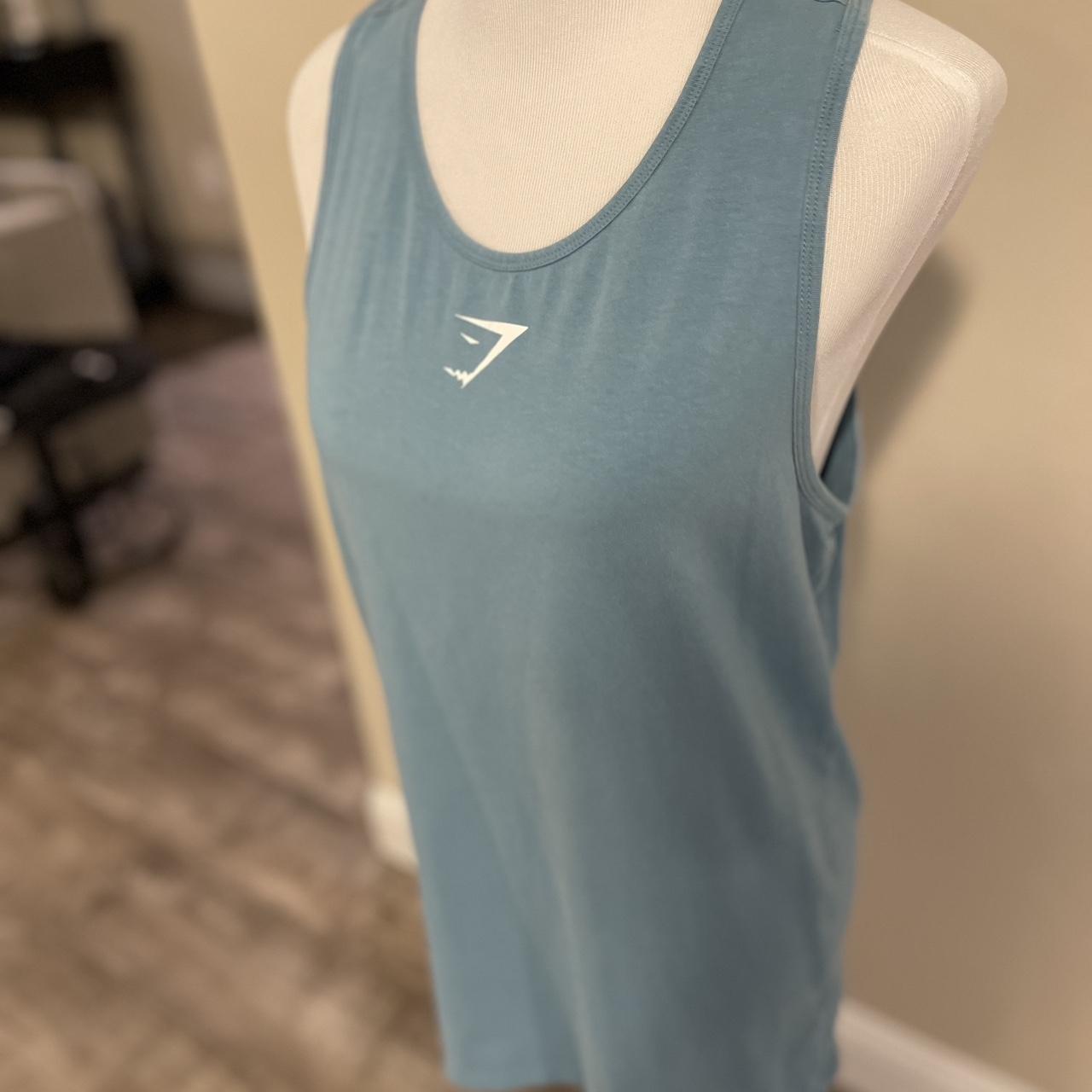 Men’s Gym Shark Blue Tank Size Large. Like new smoke... - Depop