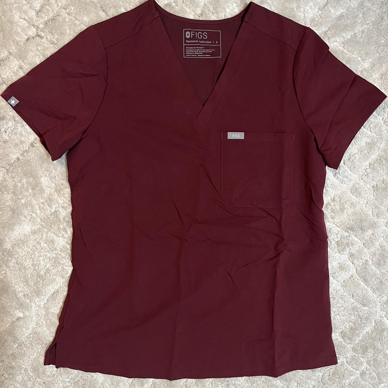 Figs burgundy Catarina top small - Depop