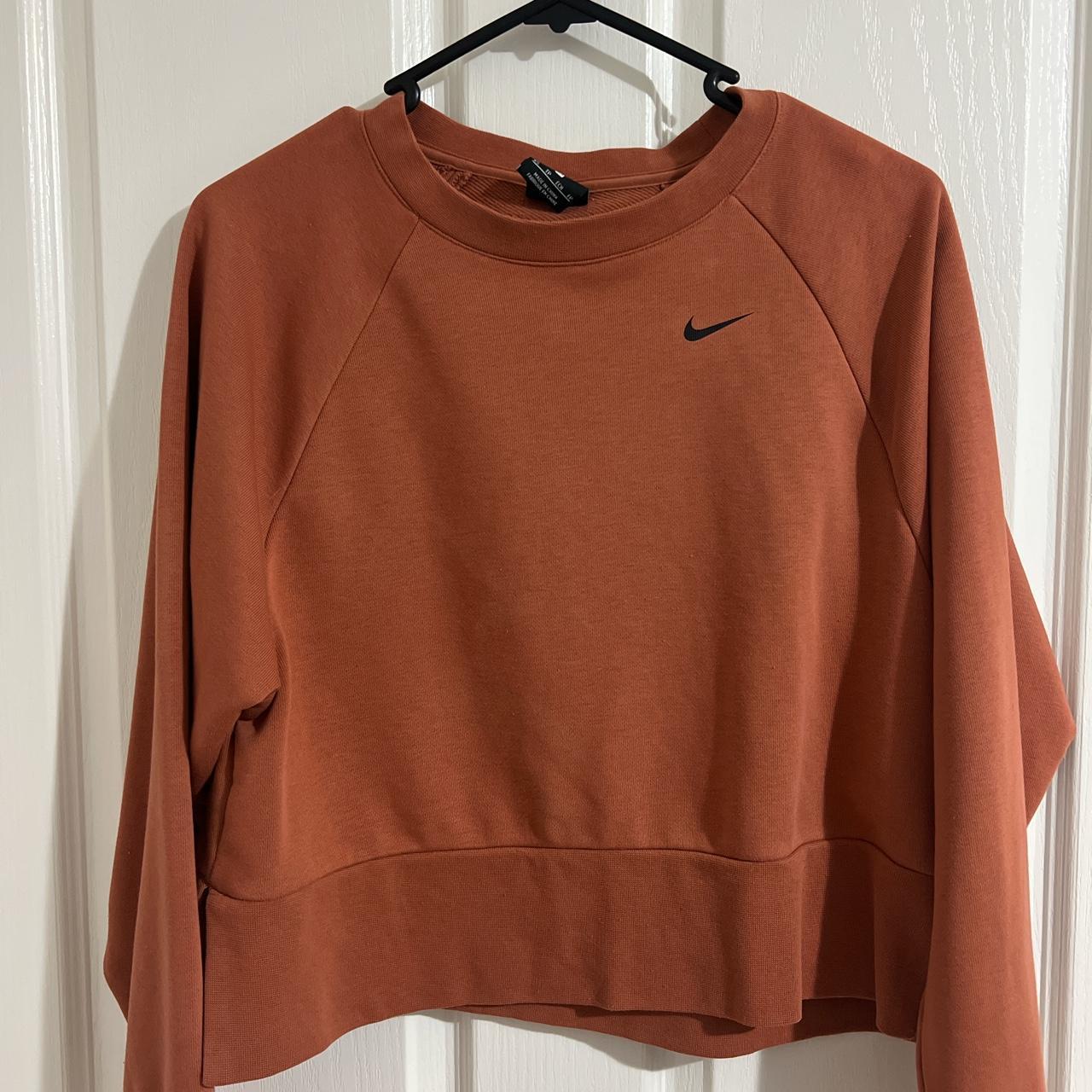 Nike burnt rust coloured jumper - Depop