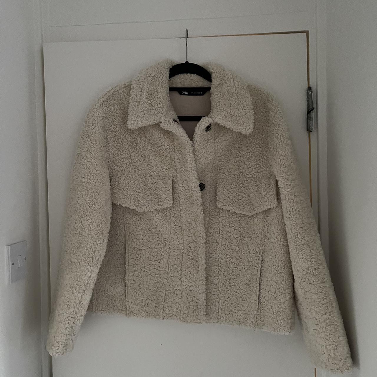 Zara cream teddy jacket Warm and cozy In an... - Depop
