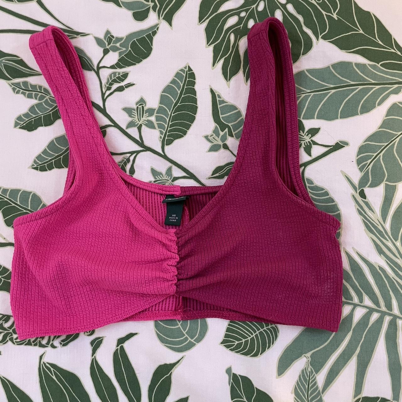 cute two tone mini crop top! never worn but no... - Depop