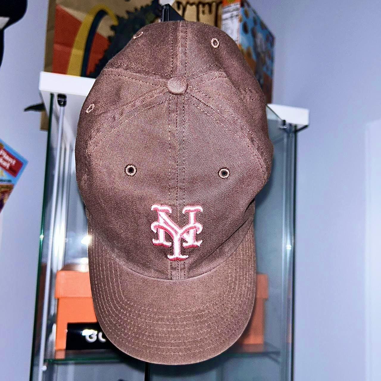 Washed up brown New York Mets hat Pink embroidered... - Depop