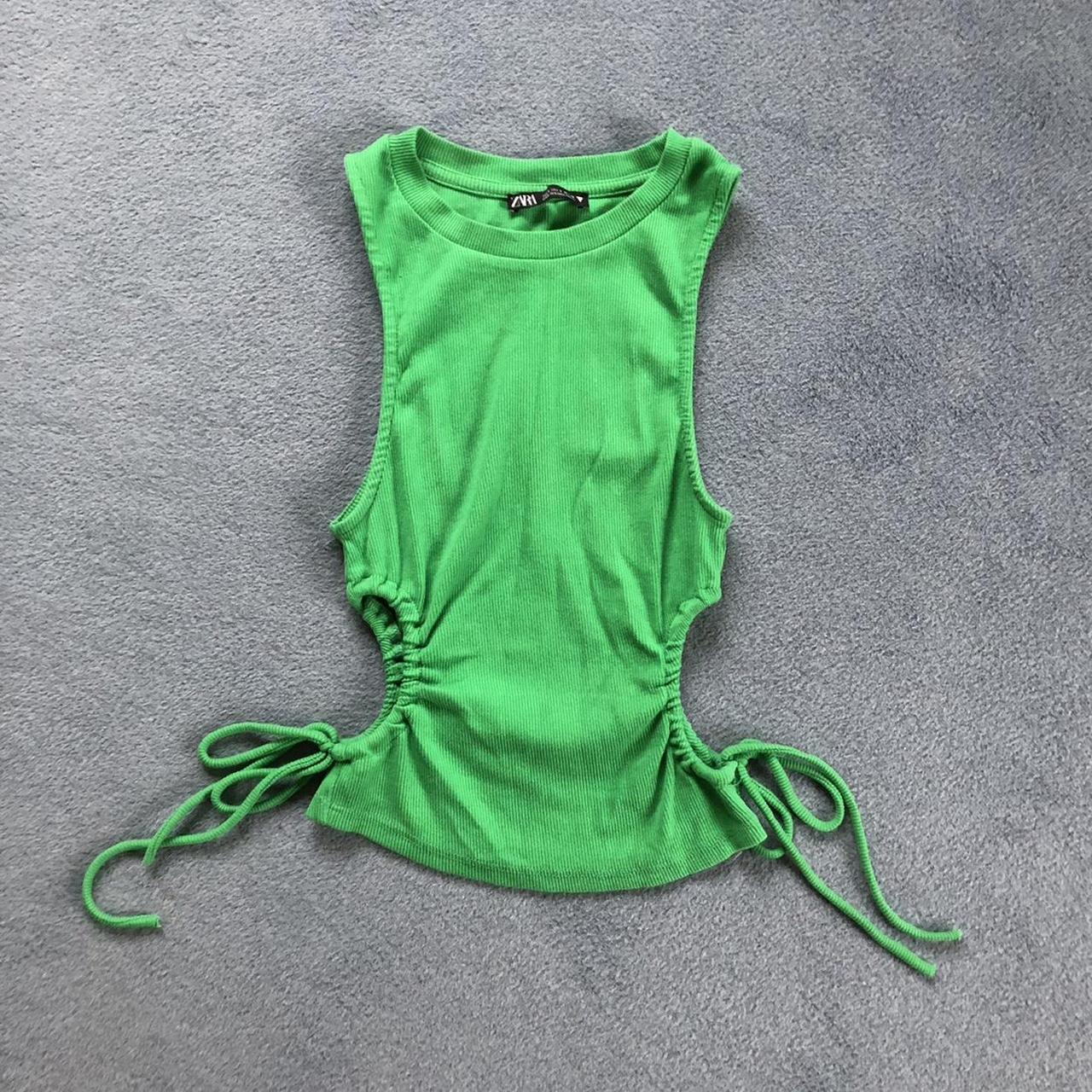 Zara green cut out top Gorgeous colour Size... | Depop