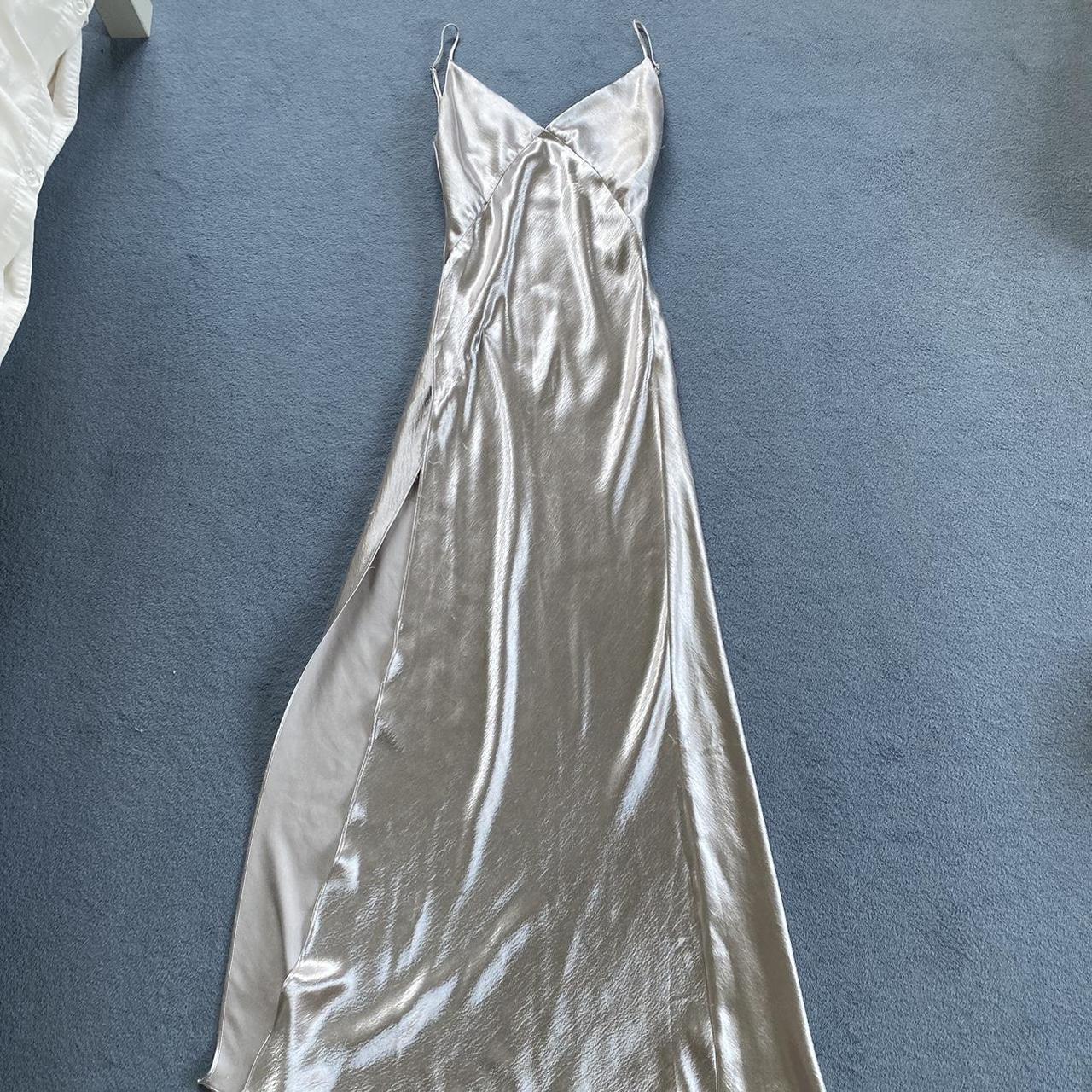 Mistress Rocks silver slit maxi dress Gorgeous... - Depop