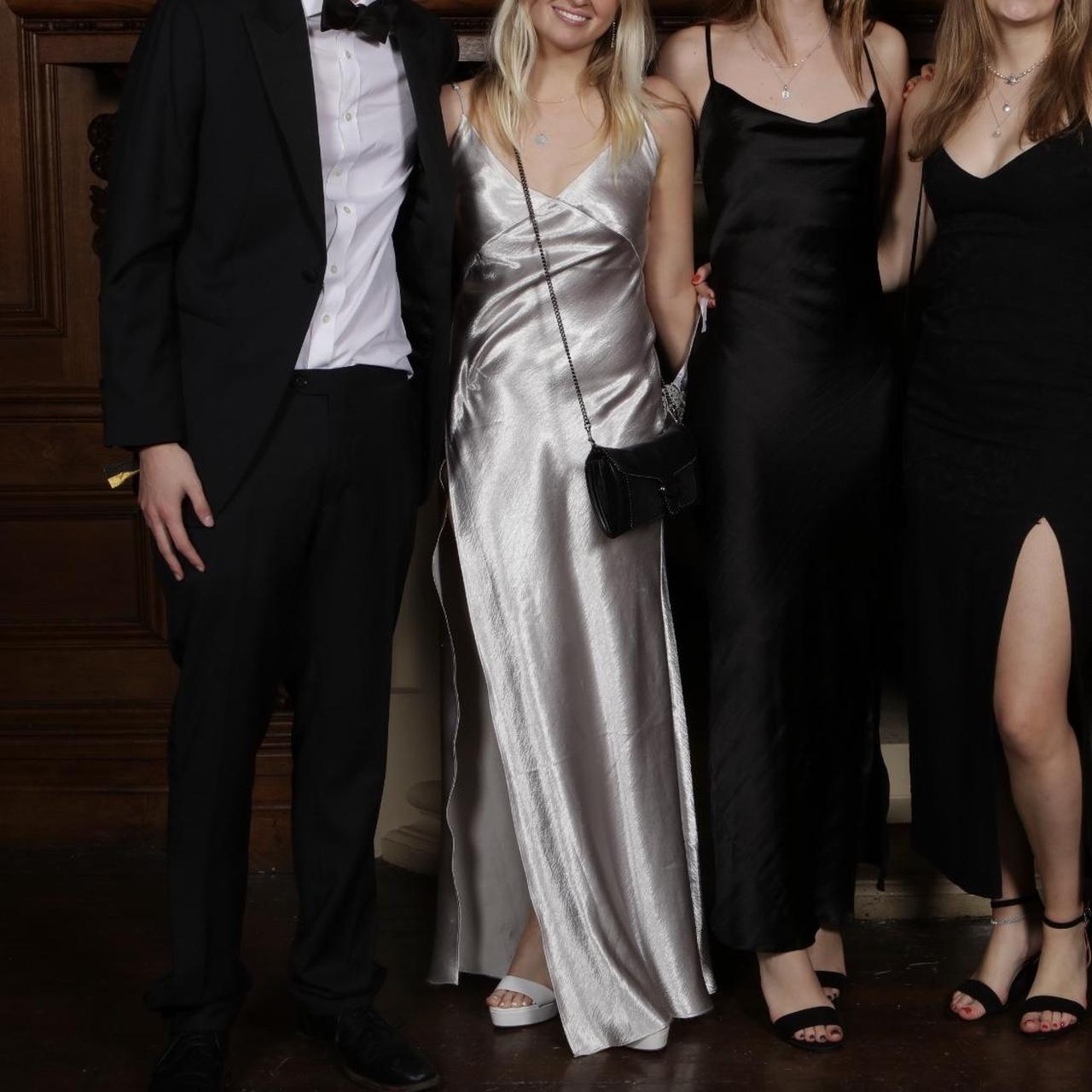 Mistress Rocks silver slit maxi dress Gorgeous... - Depop