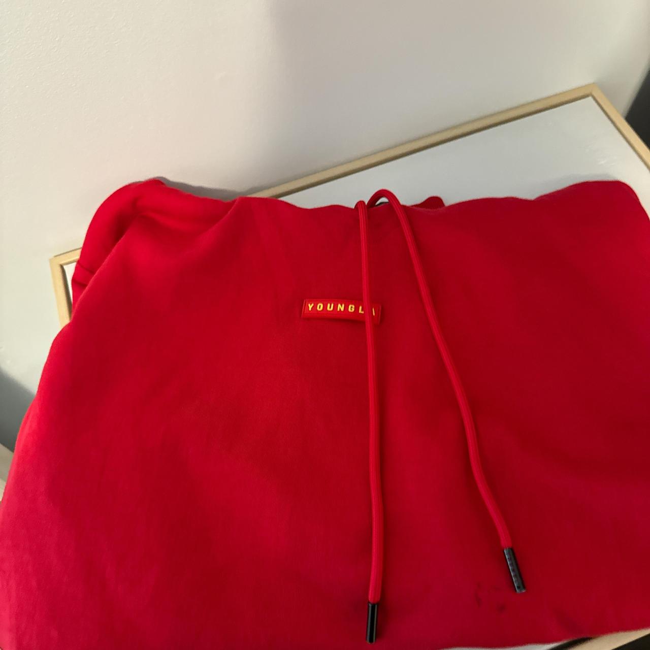 red youngla hoodie size small - Depop