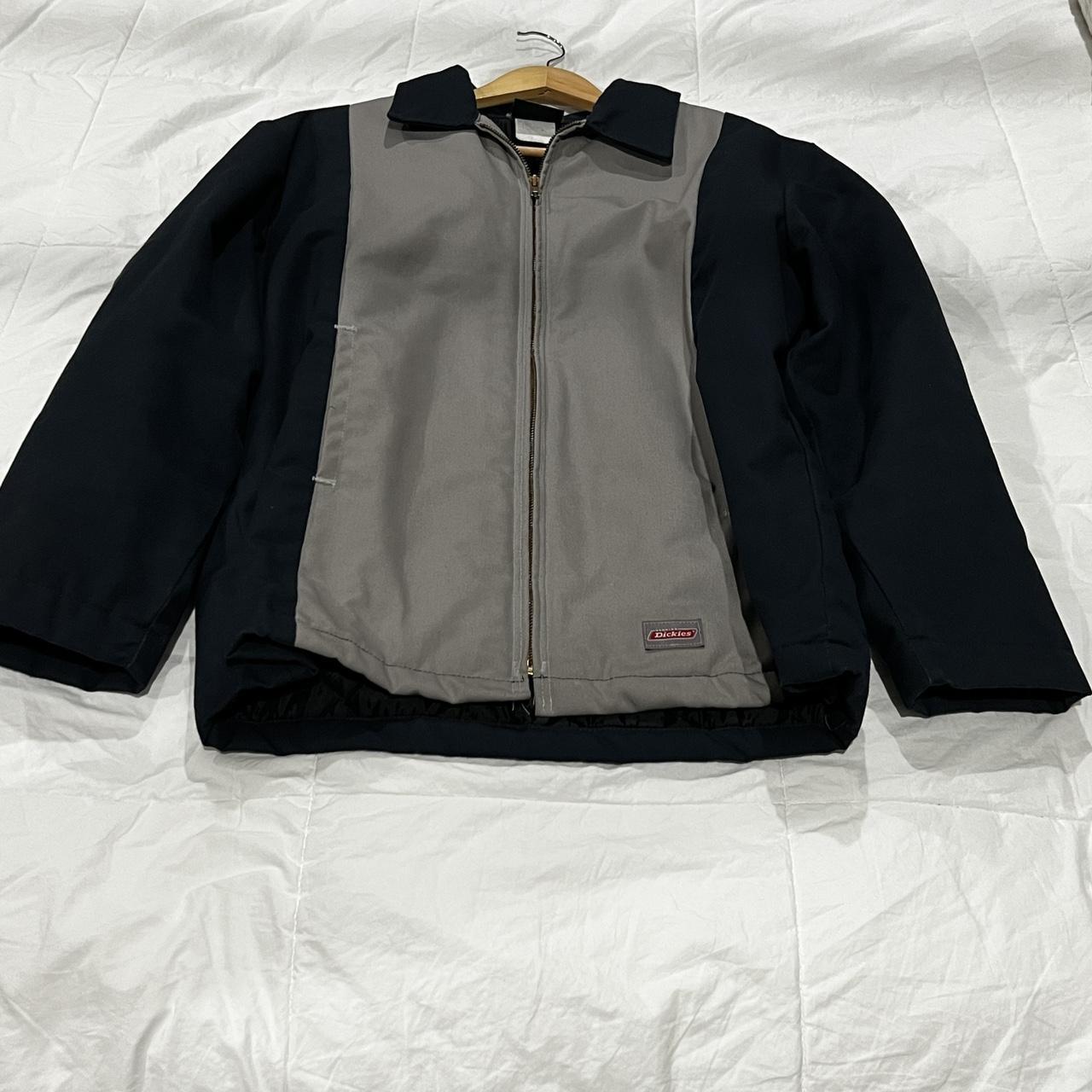 Genuine dickies navy blue/grey jacket Has a warm... - Depop