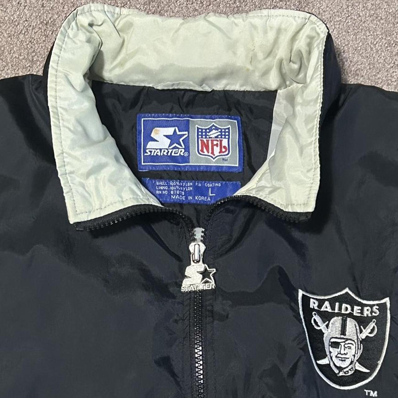 90s STARTER Los Angeles Raiders Packable Hood... | Depop