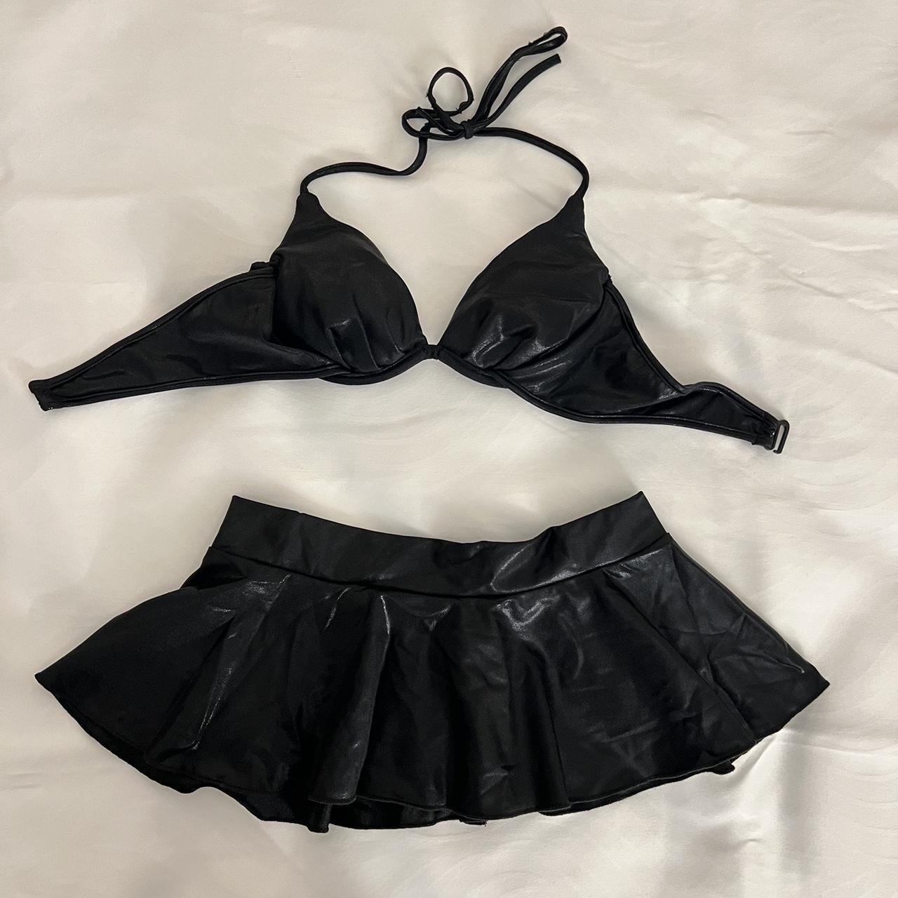black rave outfit 🖤 the bra is a push-up btw!!... - Depop
