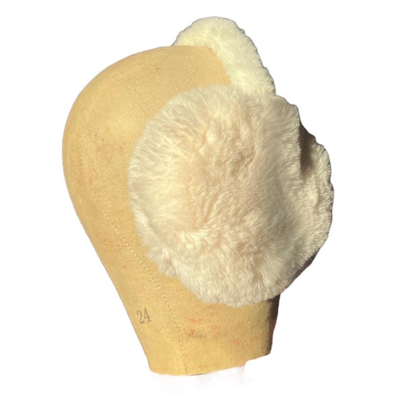 fluffy white ear muffs •notes• they do adjust... - Depop
