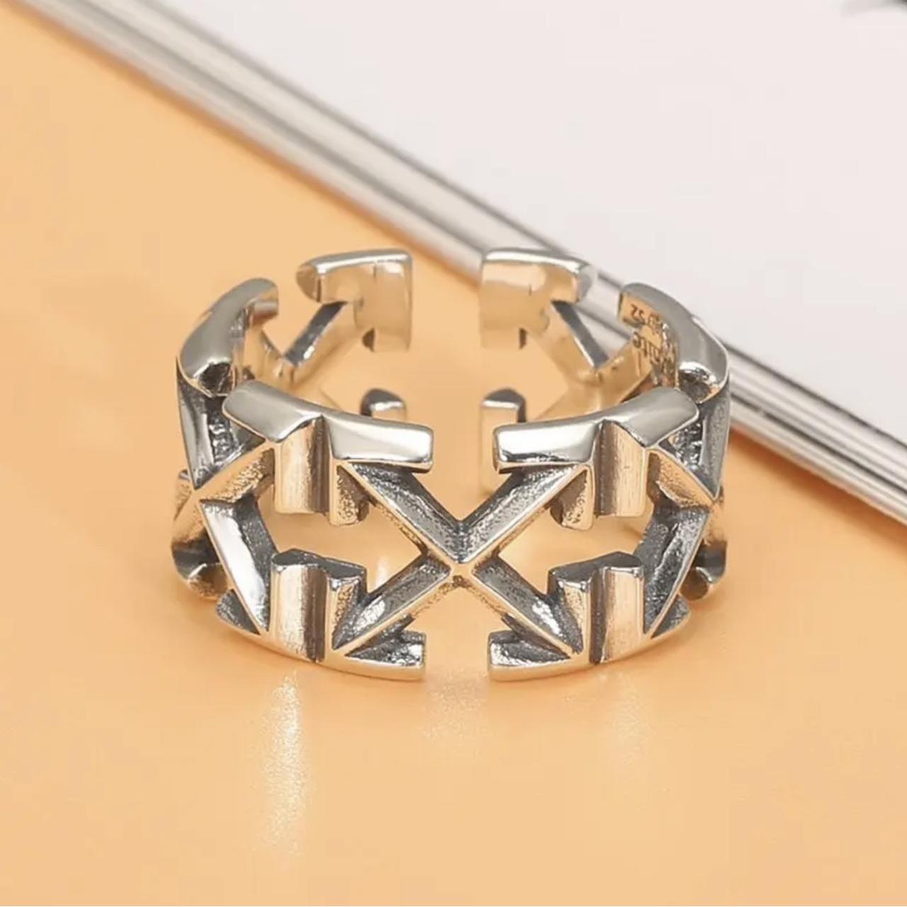 Off-White Ring- Unisex- Adjustable ring can fit to... - Depop