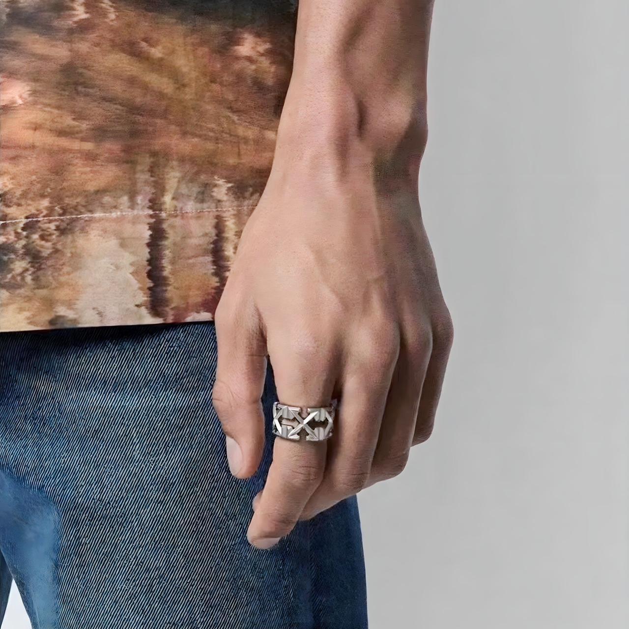 Off-White Ring- Unisex- Adjustable ring can fit to... - Depop