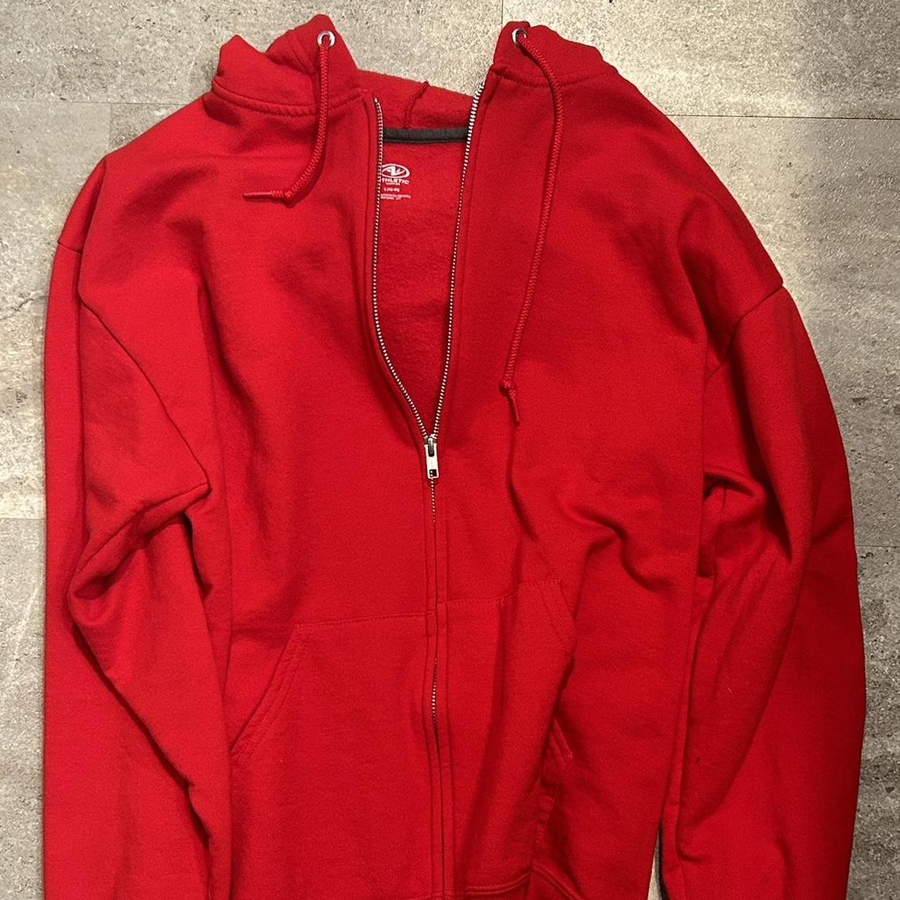 large dark red zip up hoodie resembles brandy... - Depop