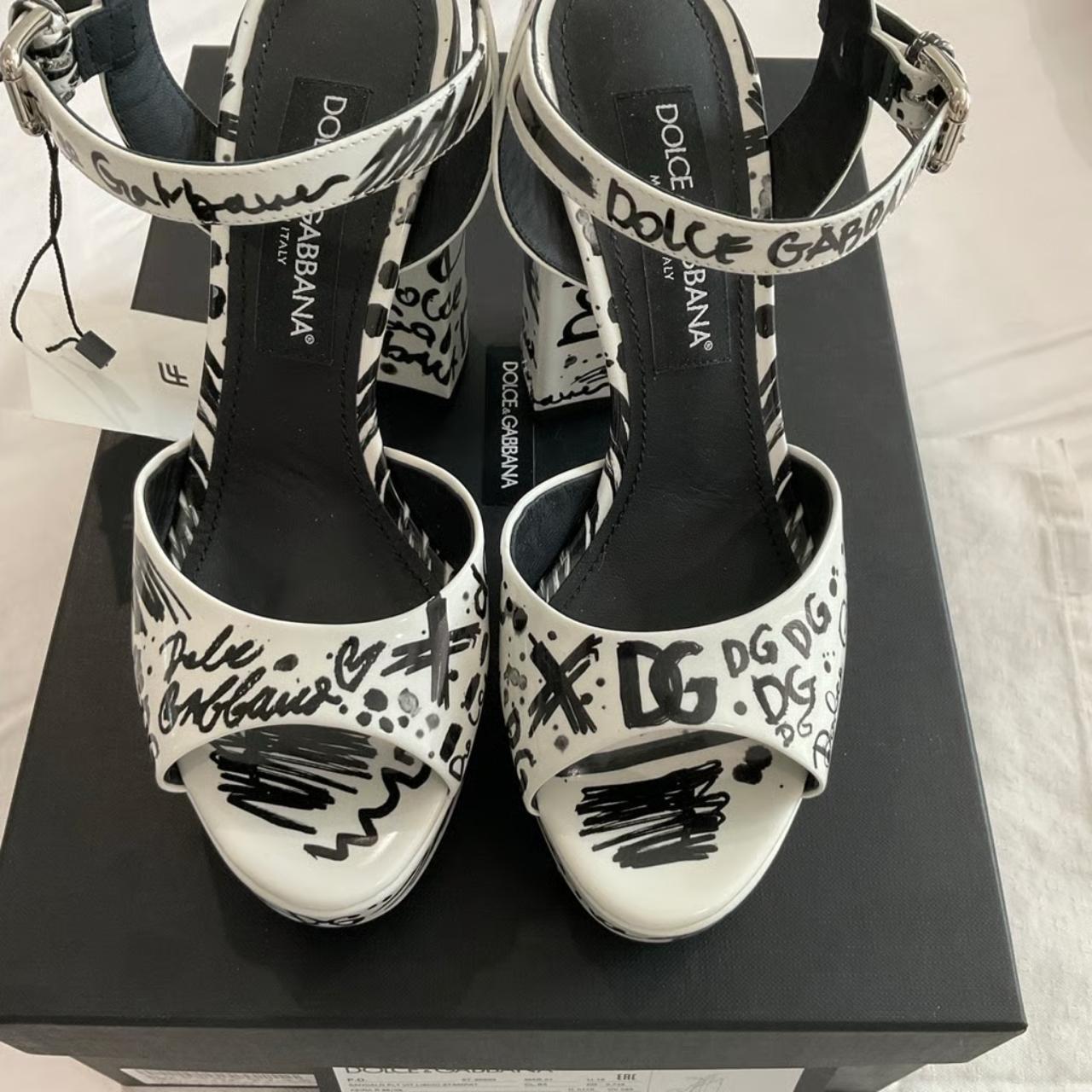 BNIB Dolce & Gabbana Logo Print Patent Platforms SZ... | Depop