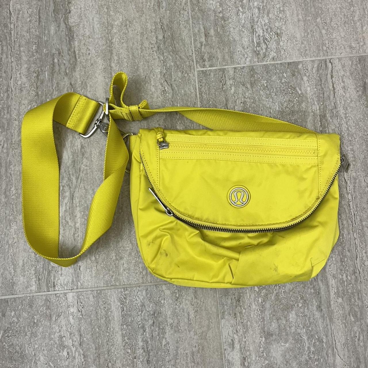 LULULEMON CROSSBODY BAG NEON YELLOW Great... - Depop