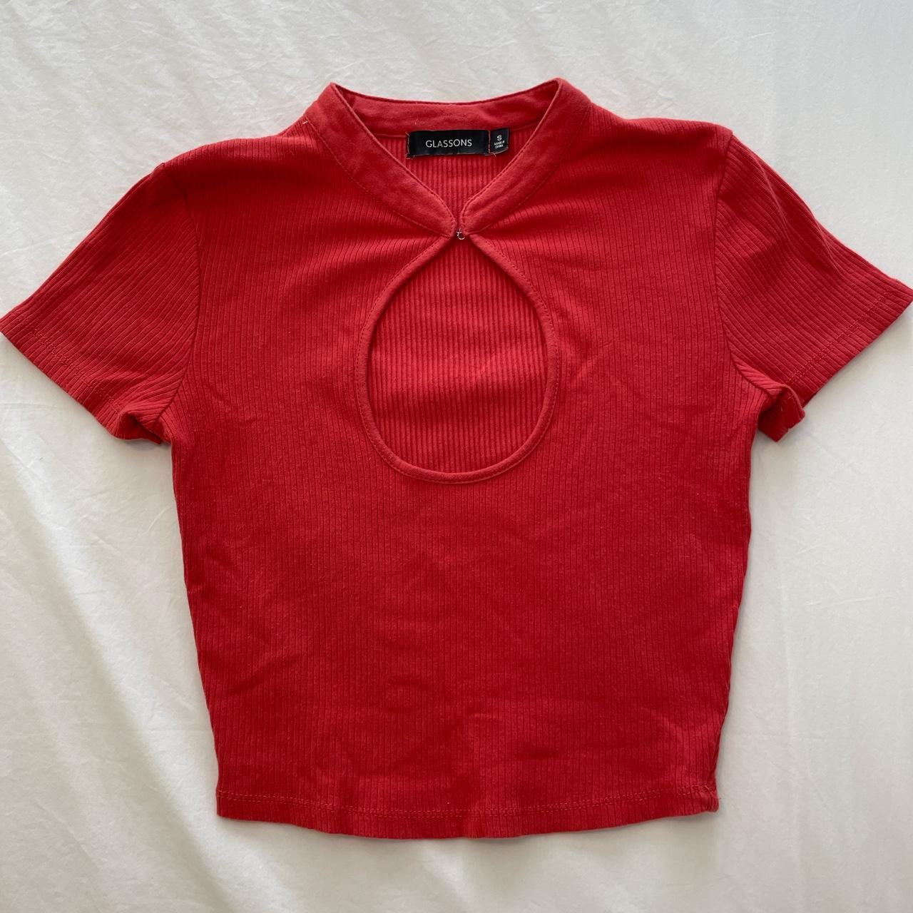 Glassons Women's Red Crop-top | Depop