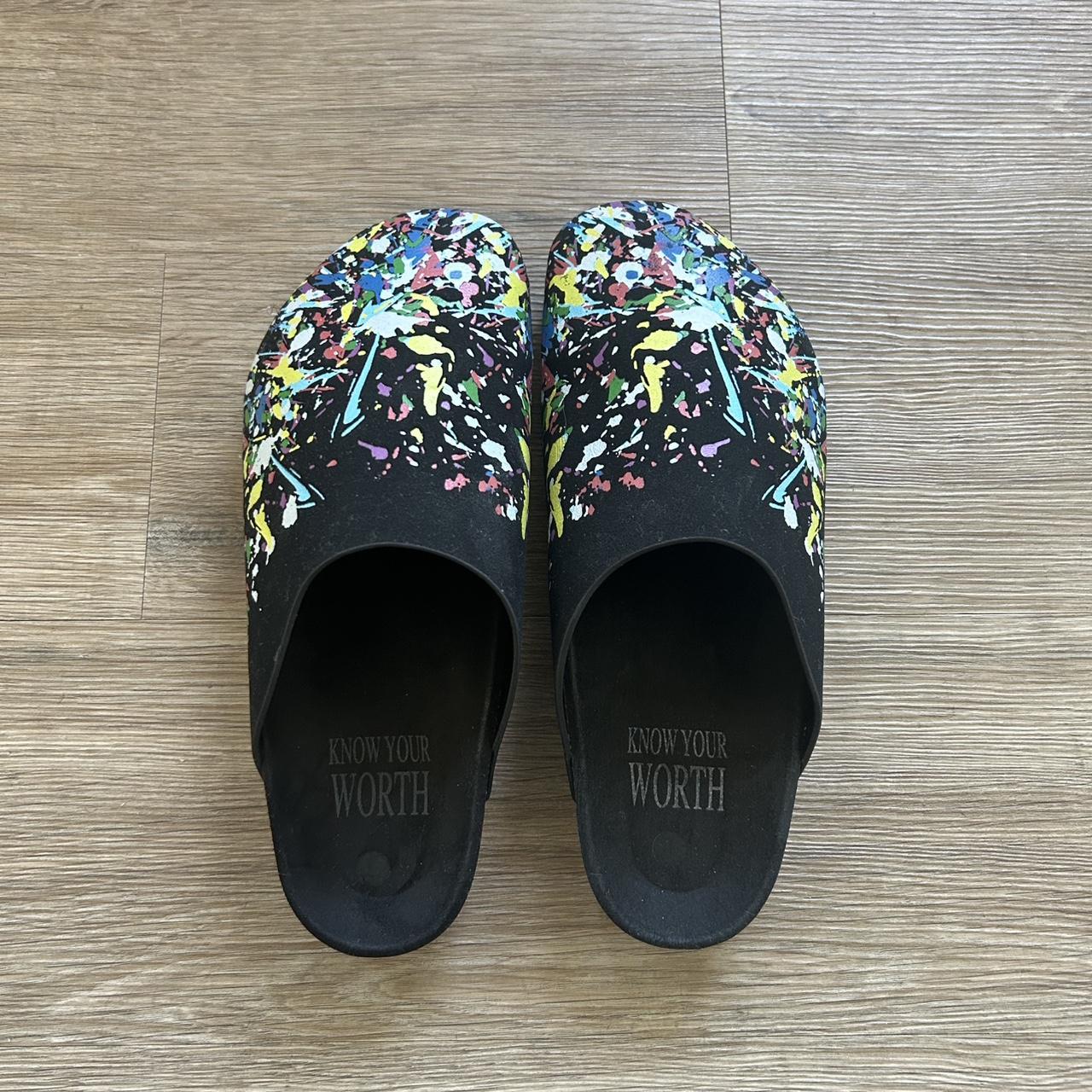 Paint splattered clogs These are inspired by paint... | Depop