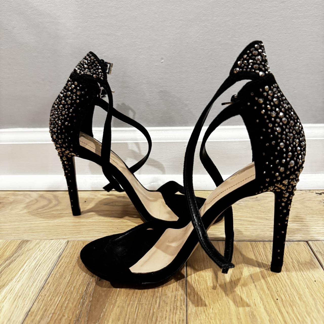 Black rhinestone aldo heels. Size 6. Never worn.... - Depop