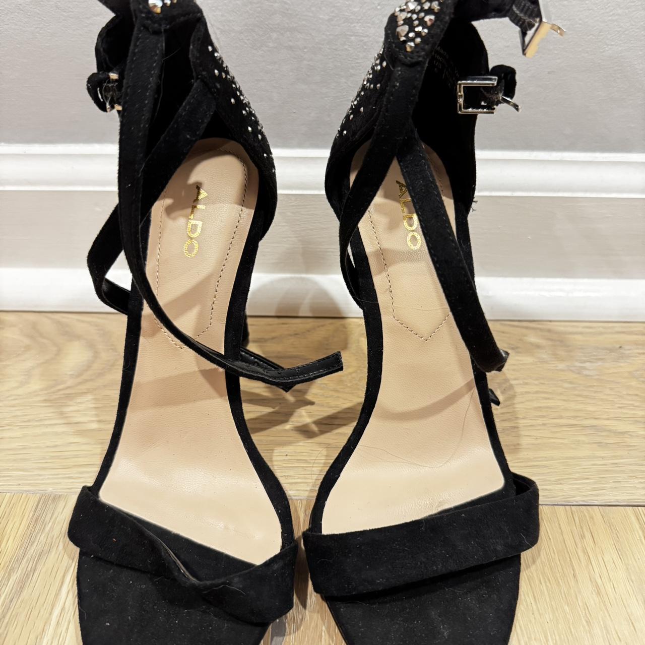 Black rhinestone aldo heels. Size 6. Never worn.... - Depop
